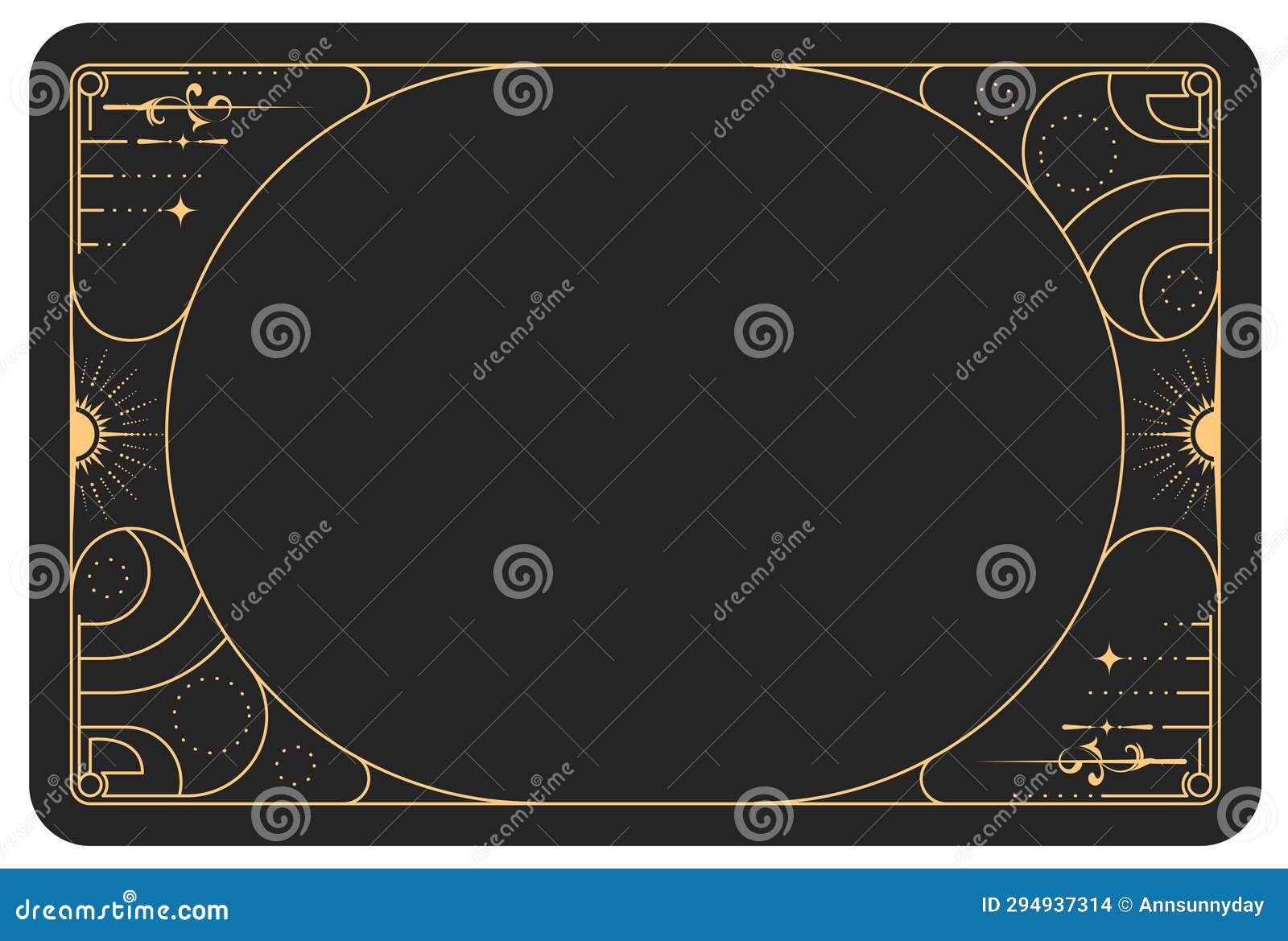 Magic Frame with Art Nouveau Pattern, Reverse Side of Tarot Cards ...