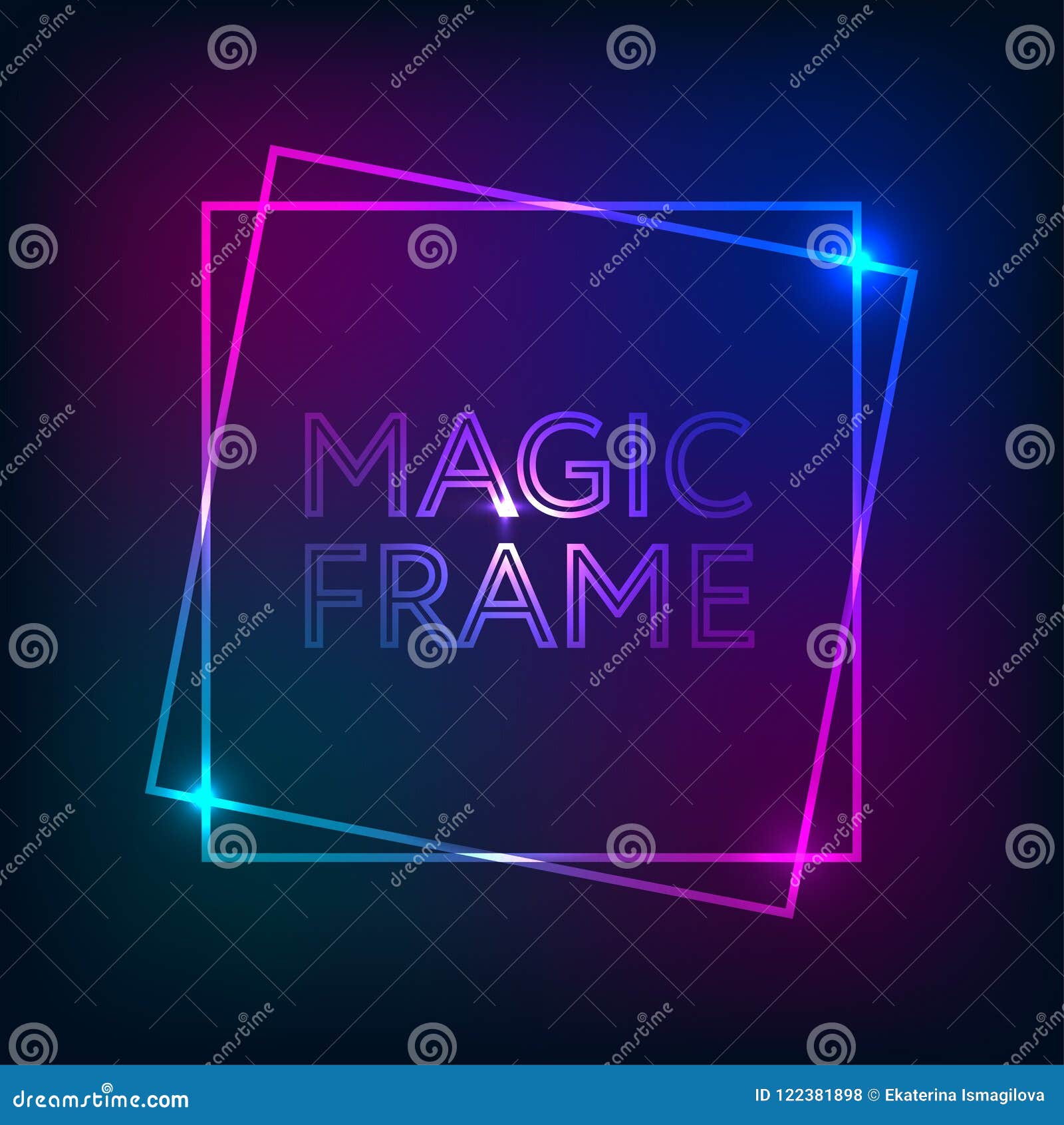 Magic Frame Gradient Vector Abstract Lights Lines Text Design Frame ...
