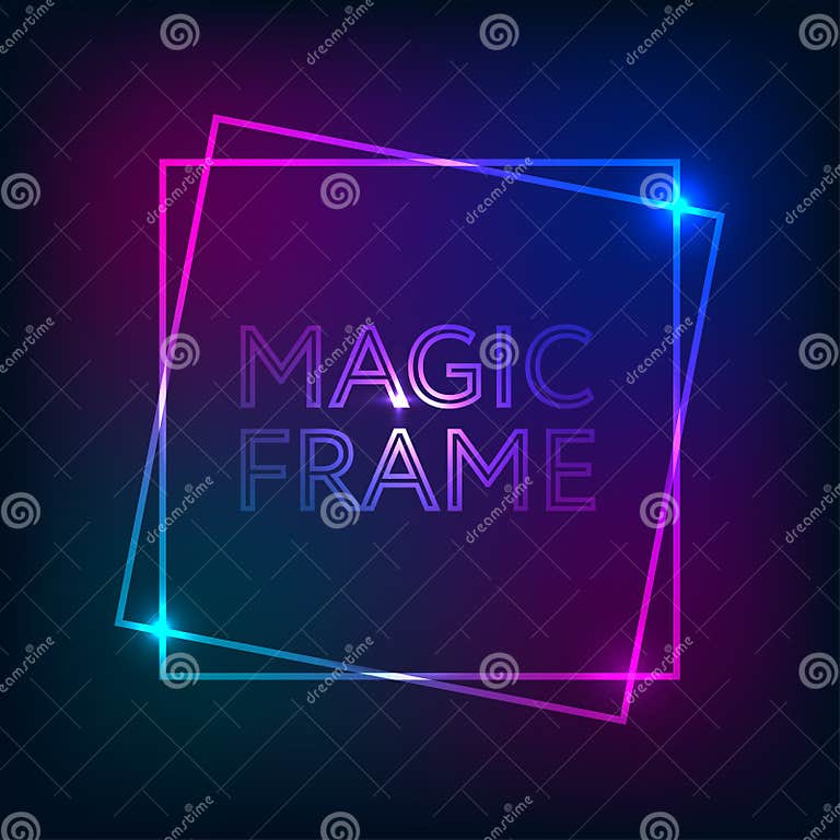 Magic Frame Gradient Vector Abstract Lights Lines Text Design Frame Dark Backdrop Stock ...