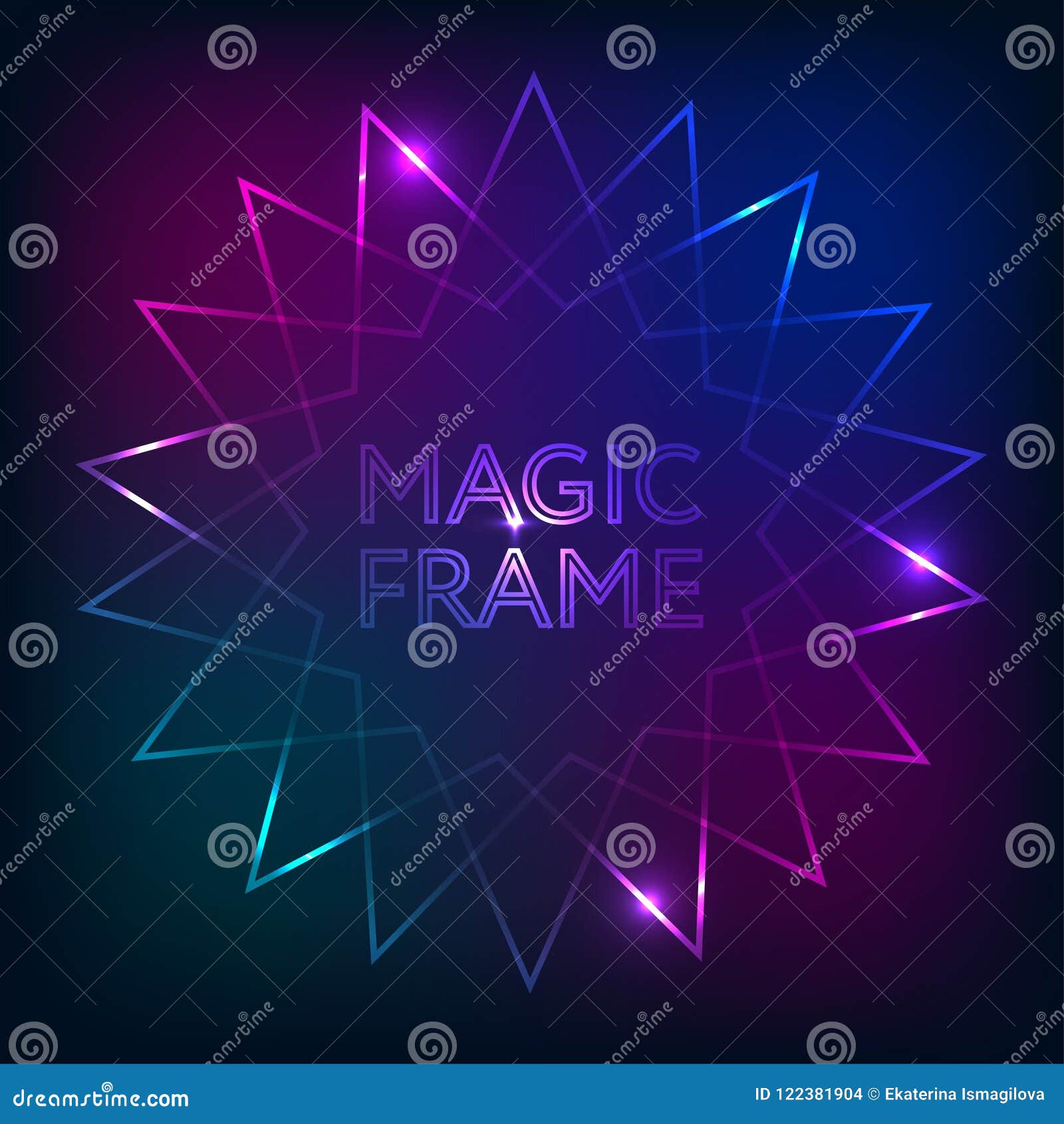 Magic Frame Gradient Vector Abstract Lights Lines Text Design Frame ...