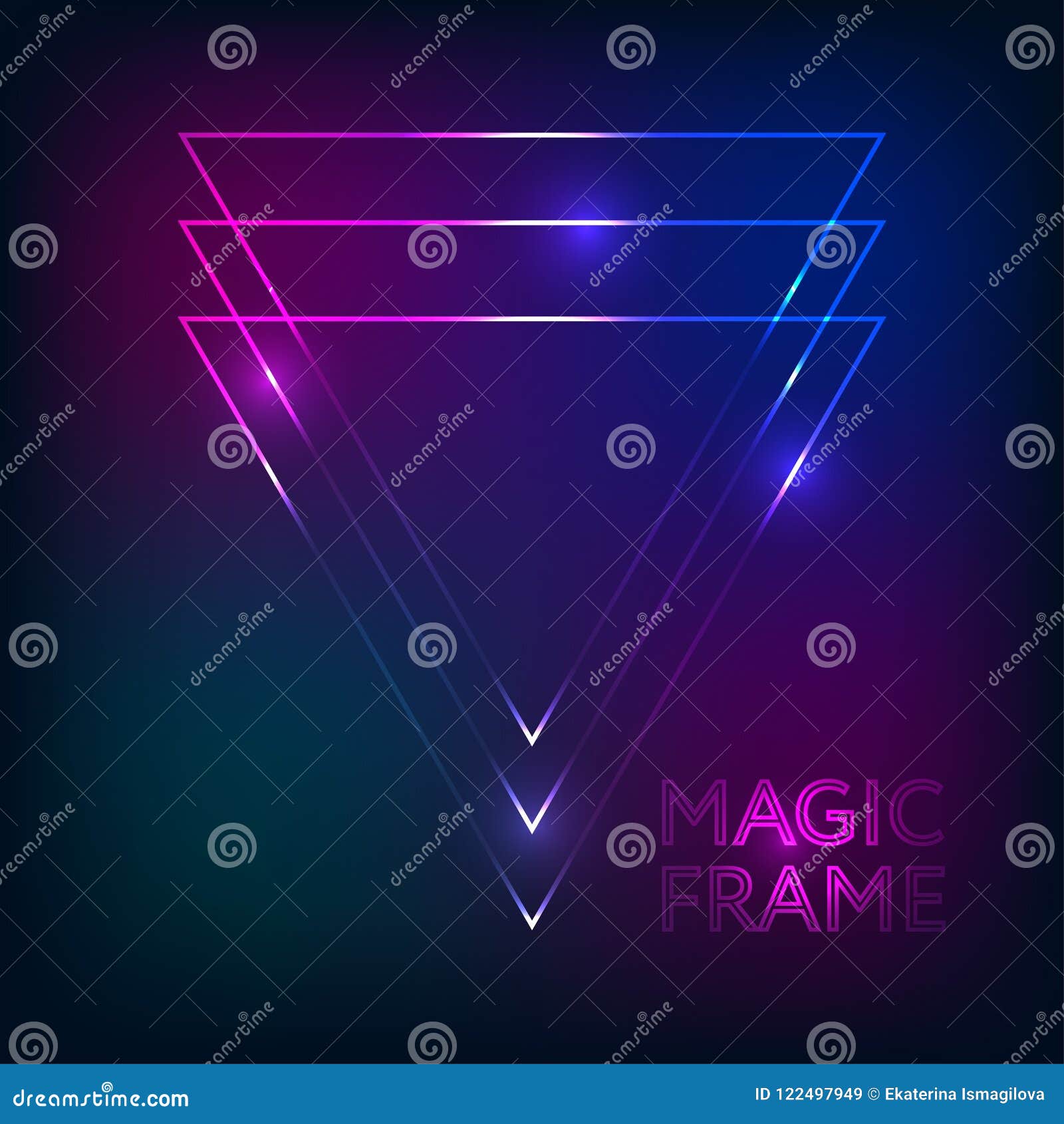Magic Frame Gradient Vector Abstract Lights Lines Text Design Frame ...