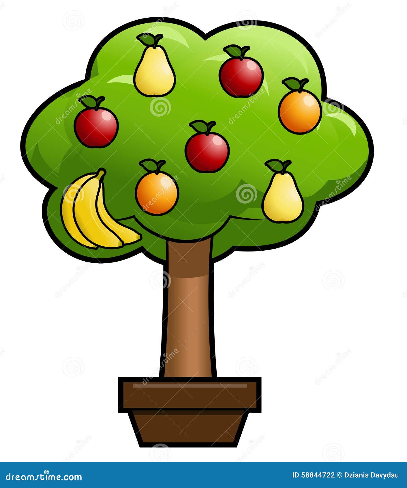 Magic fruit tree stock vector. Illustration of magic - 58844722