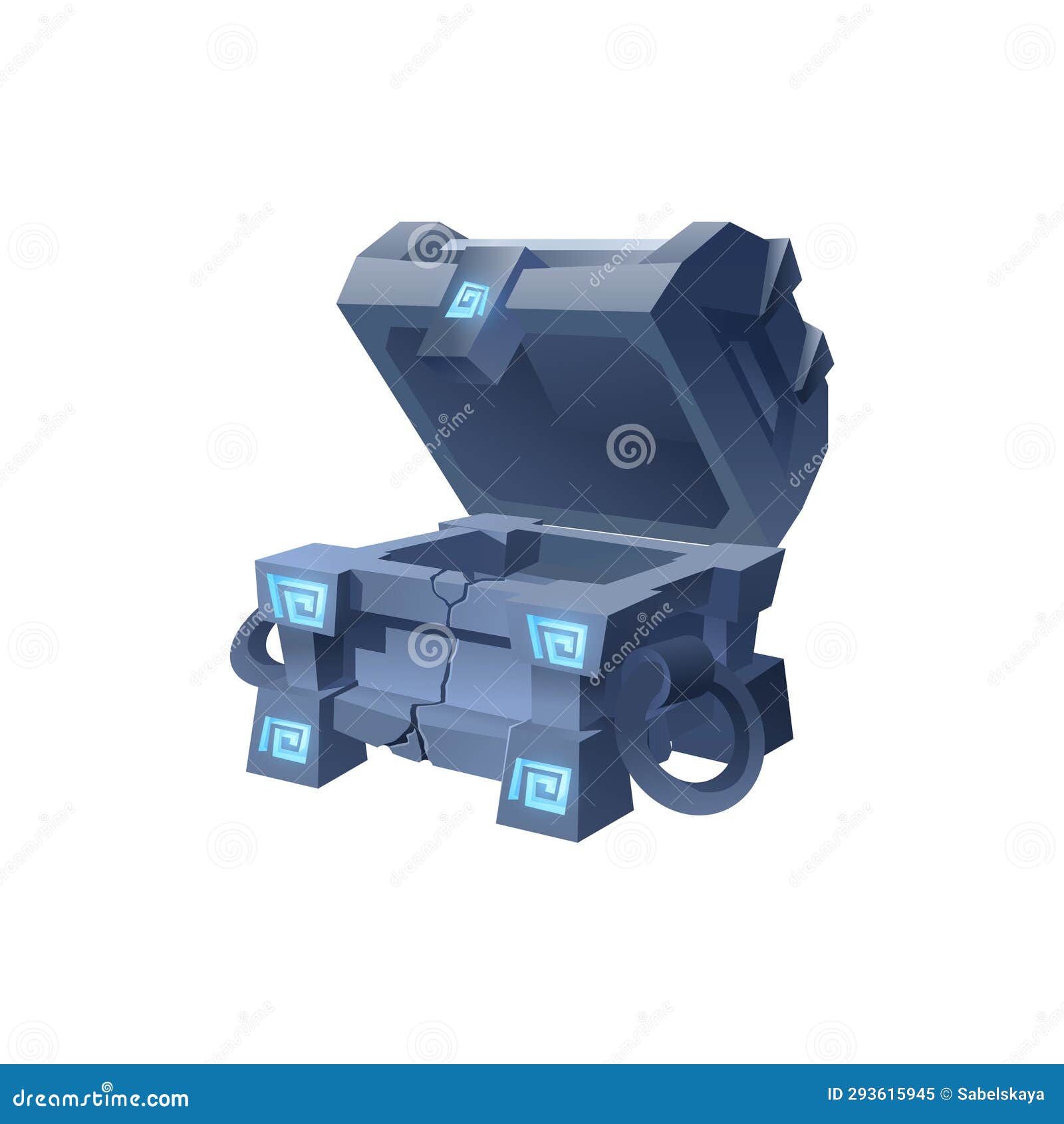 Magic Game Chest, Grey Trunk, Vector Illustrations Isolated on White ...