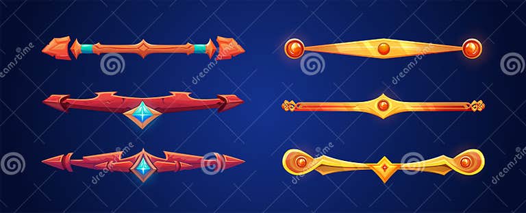 Magic Game Interface Divider and Border. Stock Vector - Illustration of ...