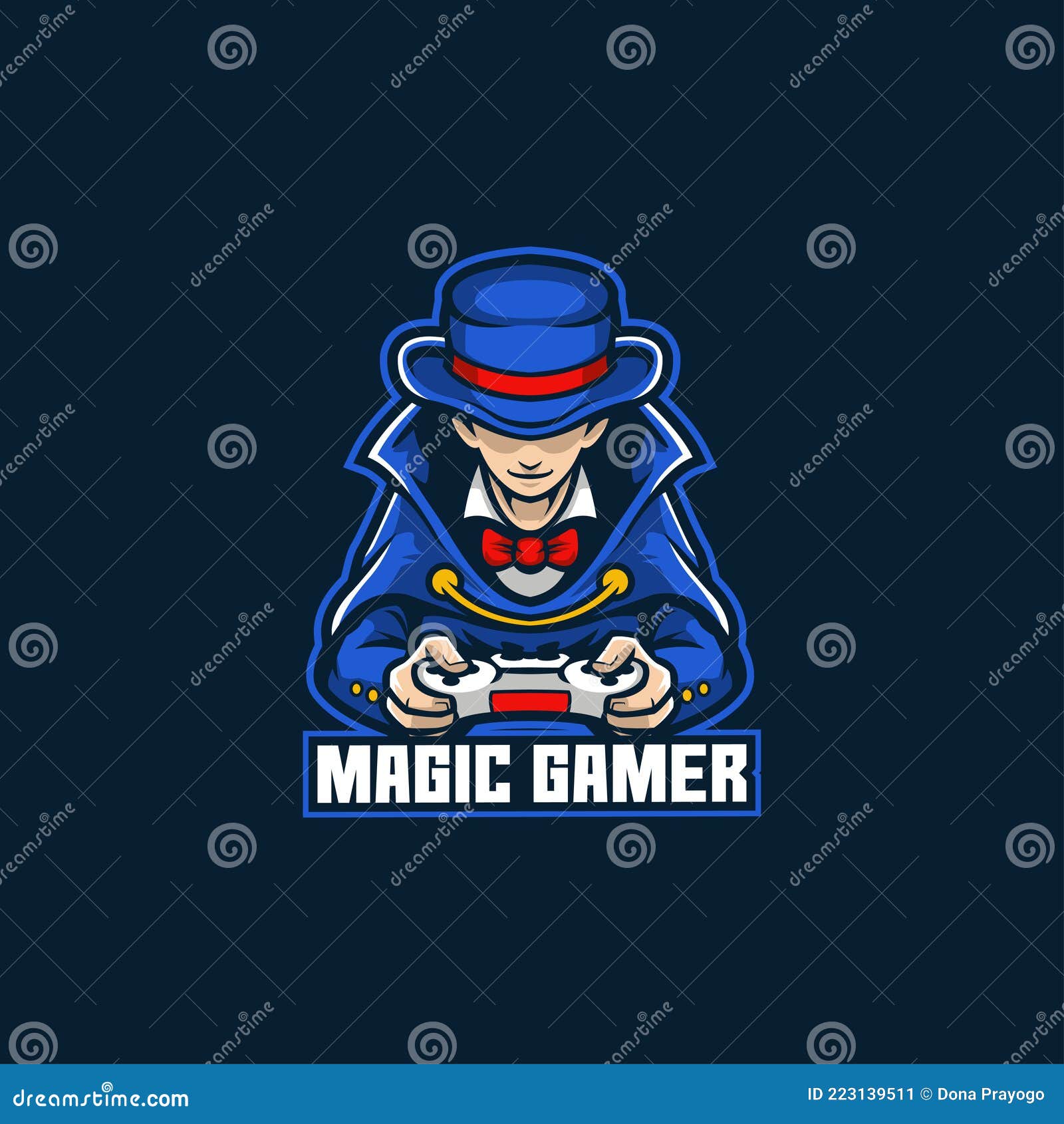 Magic Gamer Logo Template Game Controller Play Game Pad Stock ...