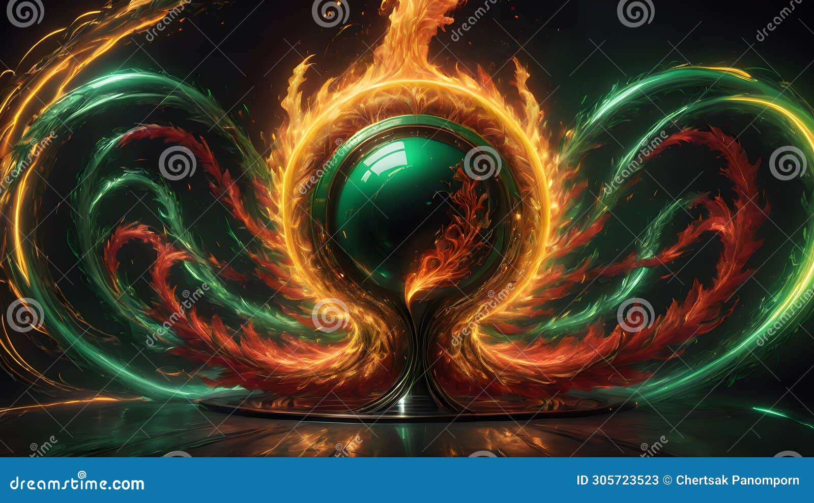 Magic Flame Gate Pattern Background, Generative Ai Illustrator Stock ...