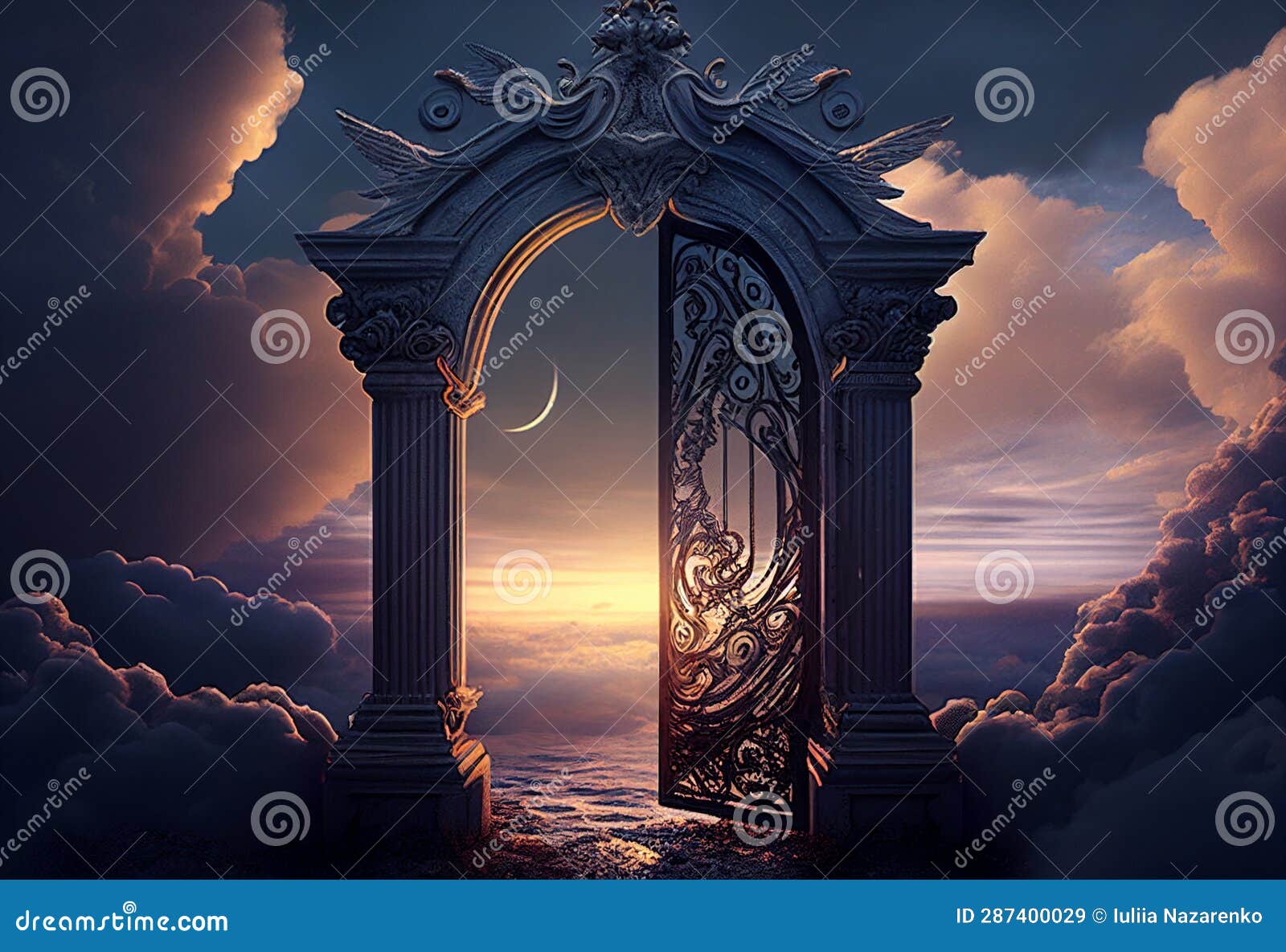 Magic Gates in the Sky. AI Generated Stock Image - Image of celestial ...