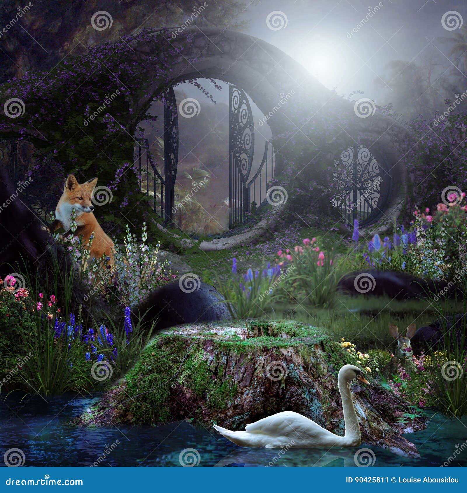 The Magic Gateway stock image. Image of enchanted, forest - 90425811