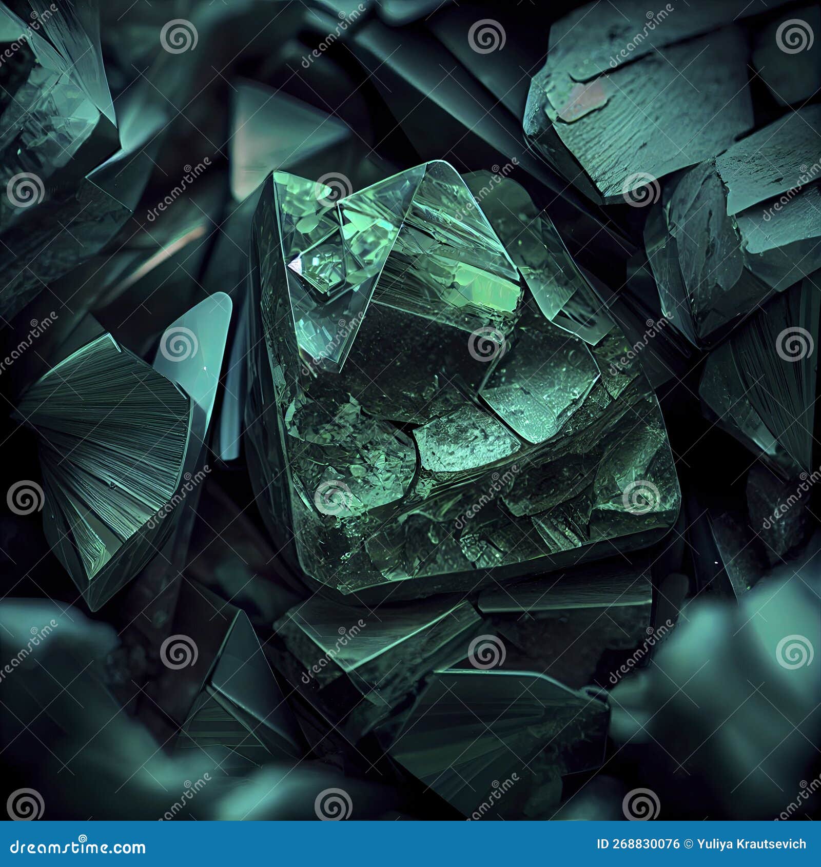 Magic Gems Close-up. Emerald Stock Illustration - Illustration of ...