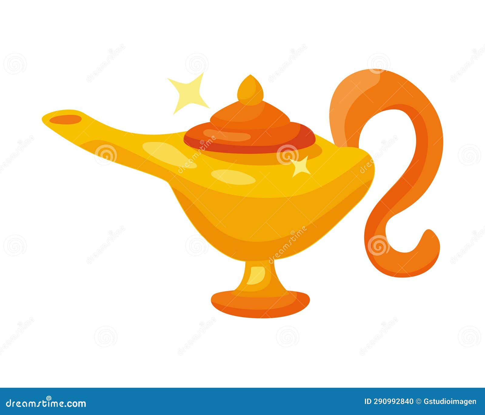 Magic genie lamp design stock illustration. Illustration of gold ...