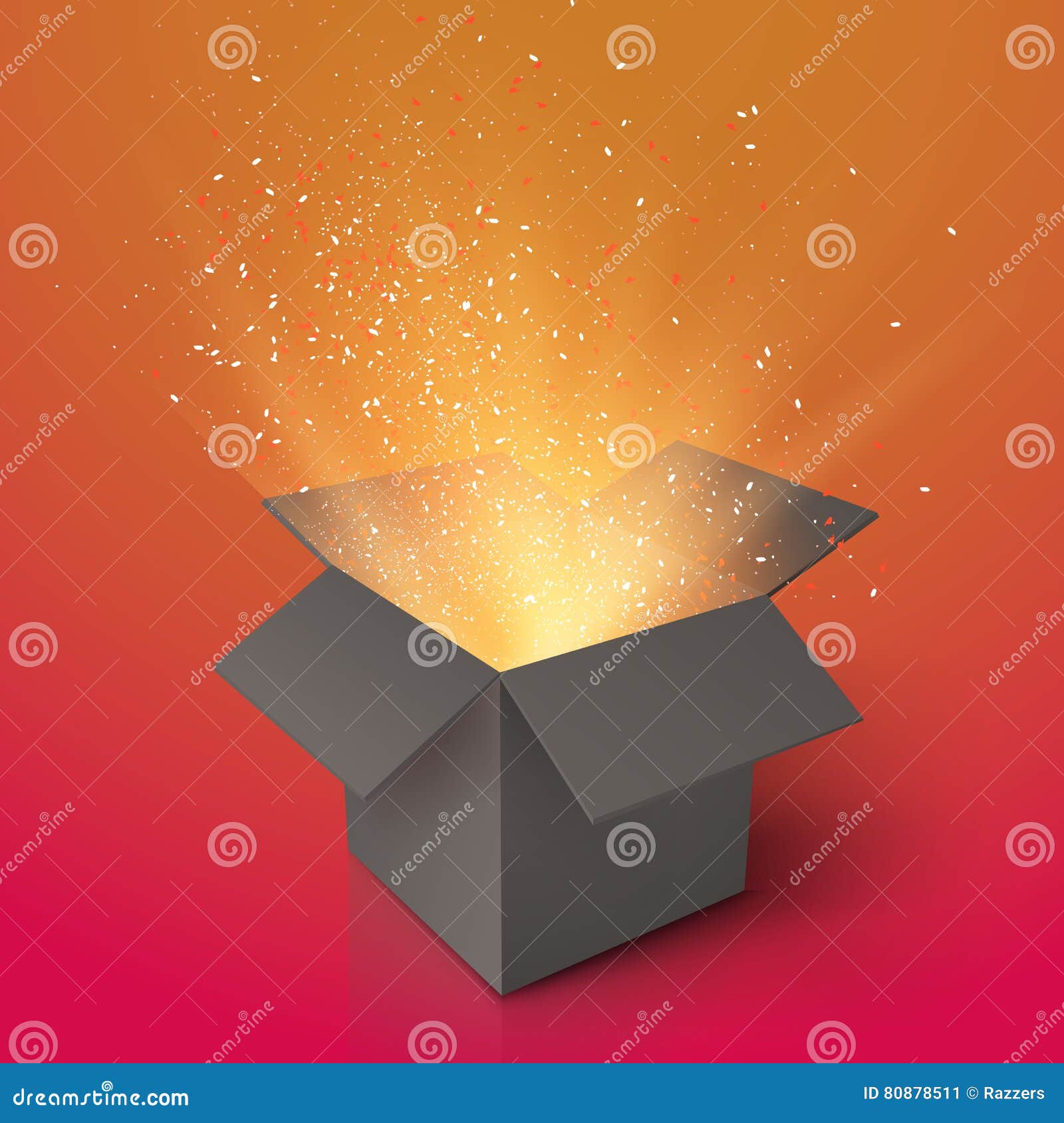 Magic Gift Box with Magic Light Stock Vector - Illustration of carton ...