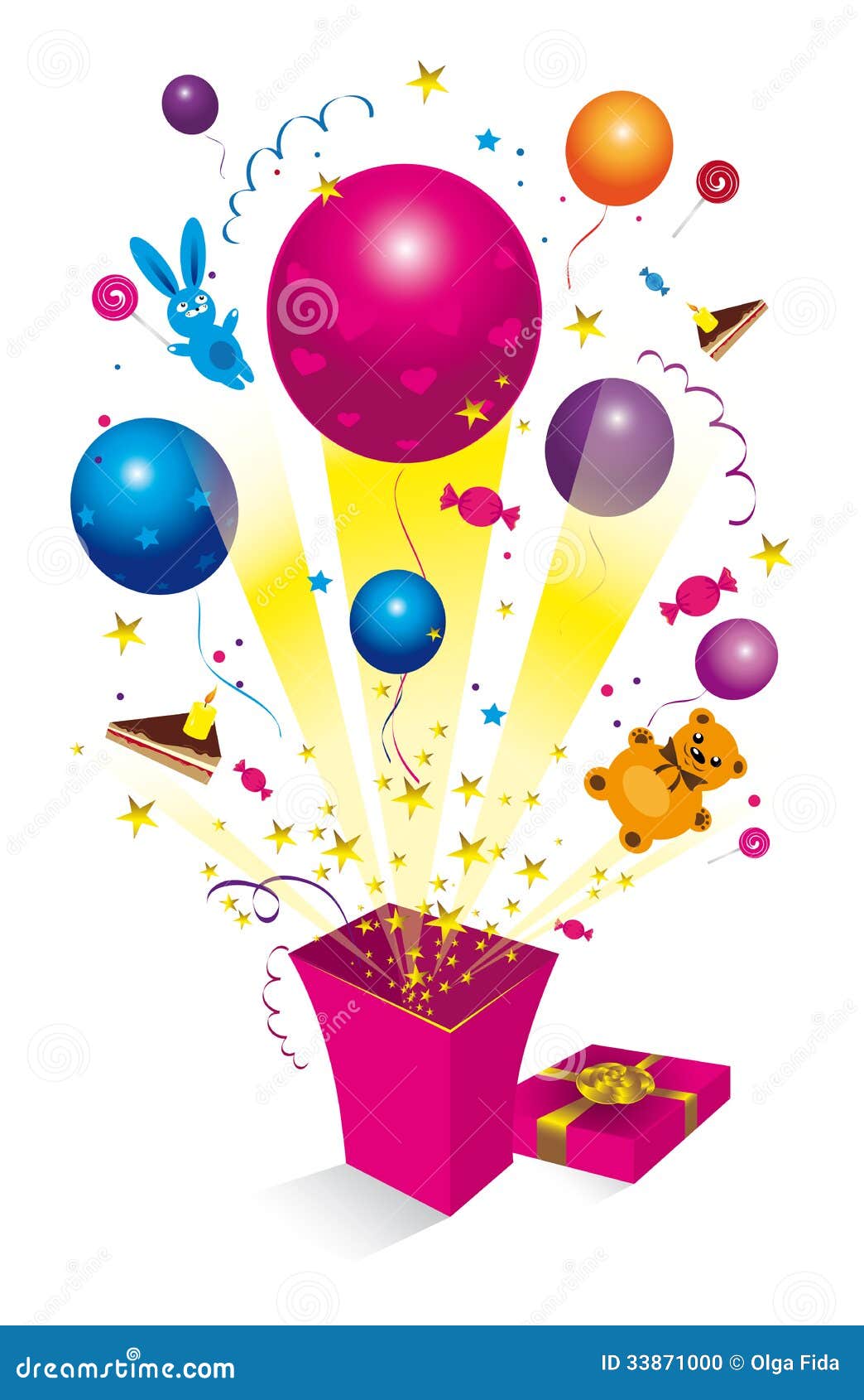 Magic gift stock vector. Illustration of ribbons, vector - 33871000