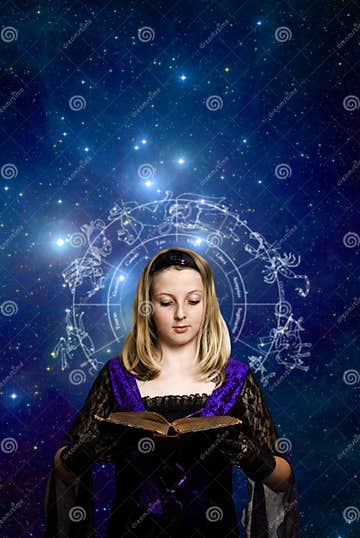 Magic girl stock image. Image of space, teller, symbols - 11193515