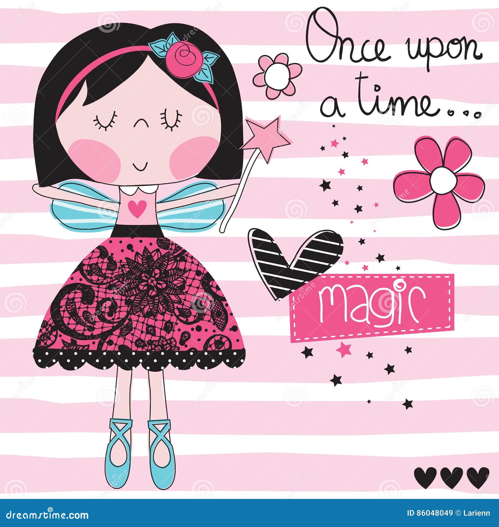 Magic Girl Fairy Vector Illustration Stock Vector - Illustration of ...