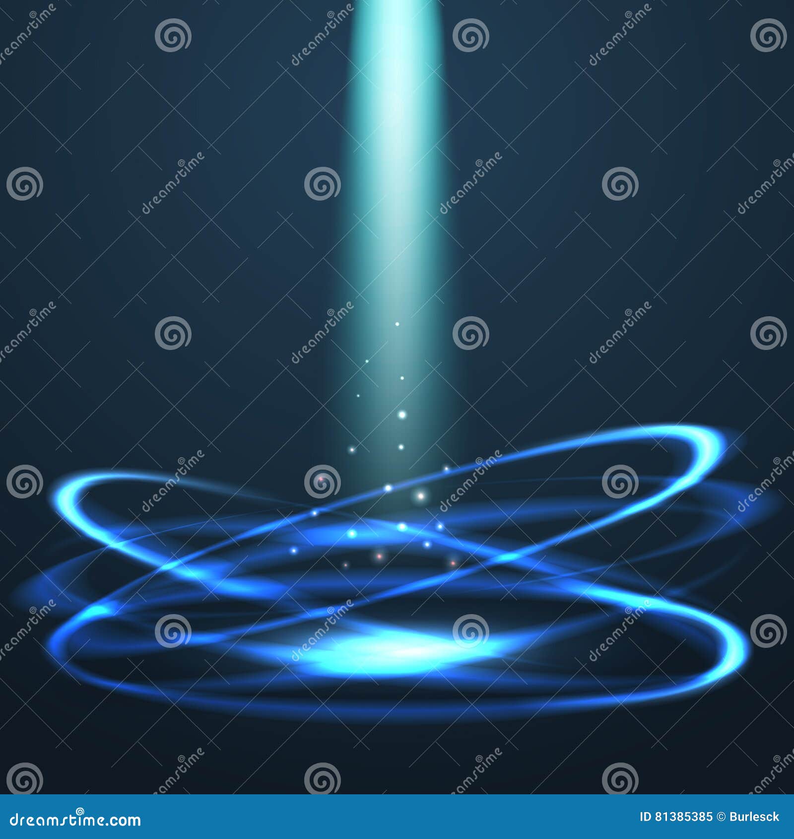 Magic Glowing Circles Vector Abstract Background with Light Beam Stock ...