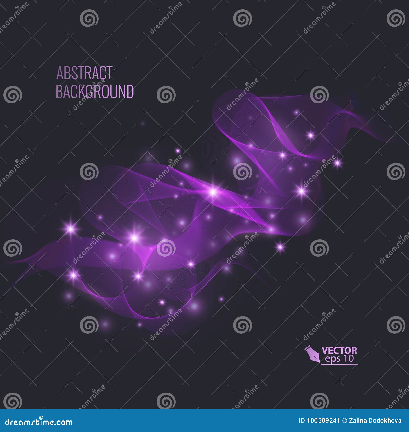 Magic Glowing Effect in Purple Color on Dark Background for Your Design ...