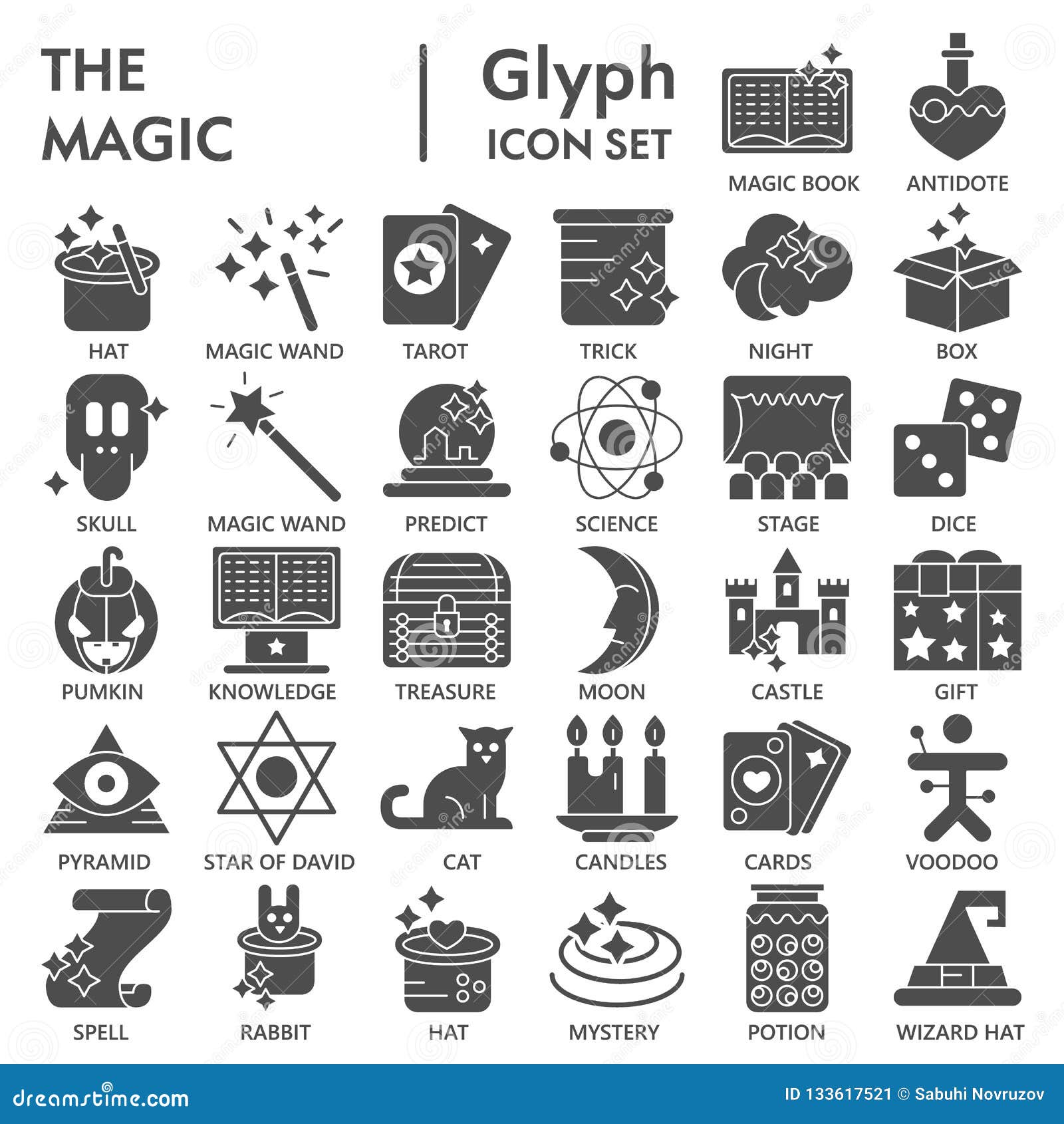 Magic Glyph SIGNED Icon Set, Fantasy Symbols Collection, Vector ...