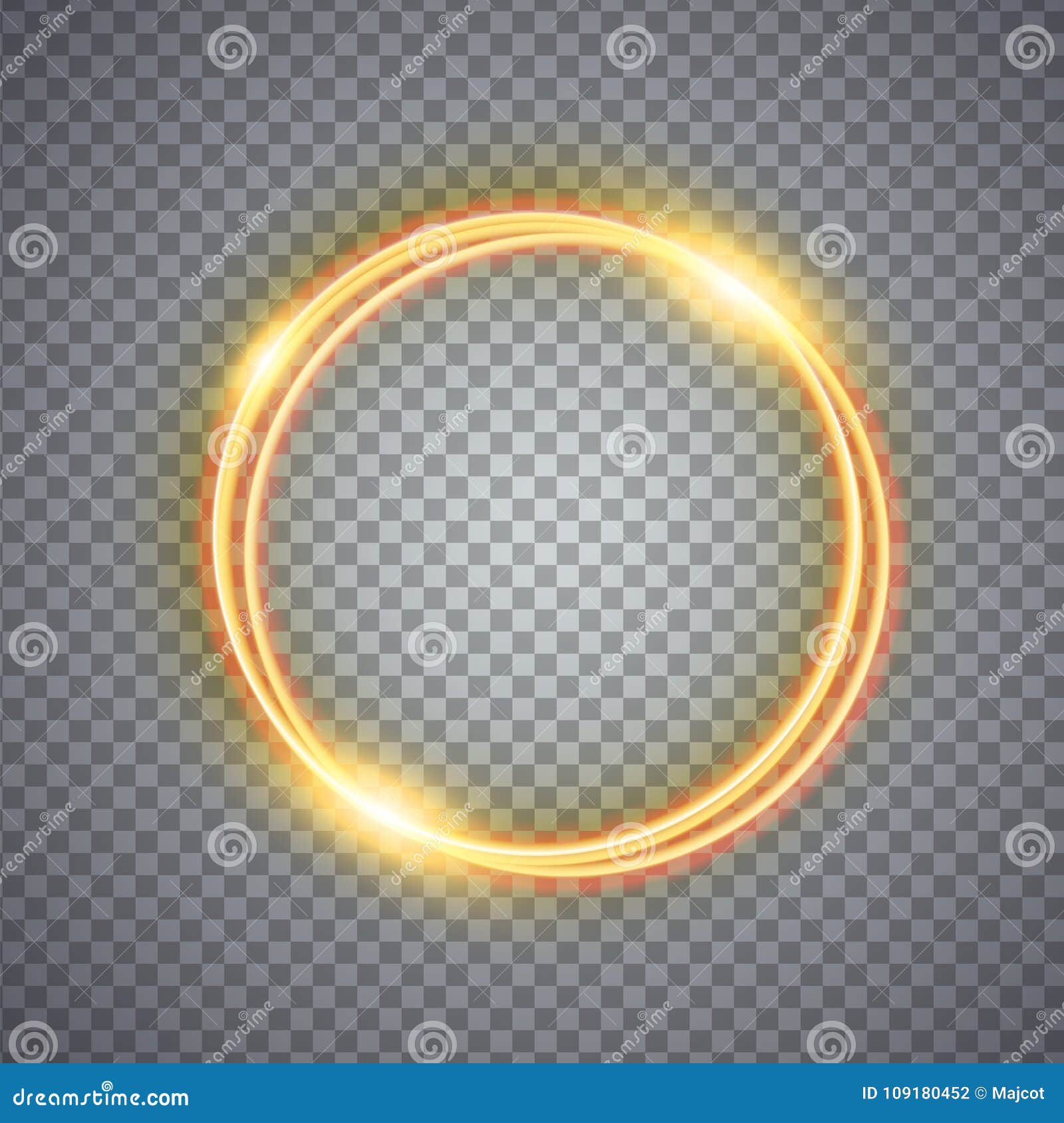 Magic Gold Circle Light Effect. Illustration on Background Stock Vector ...