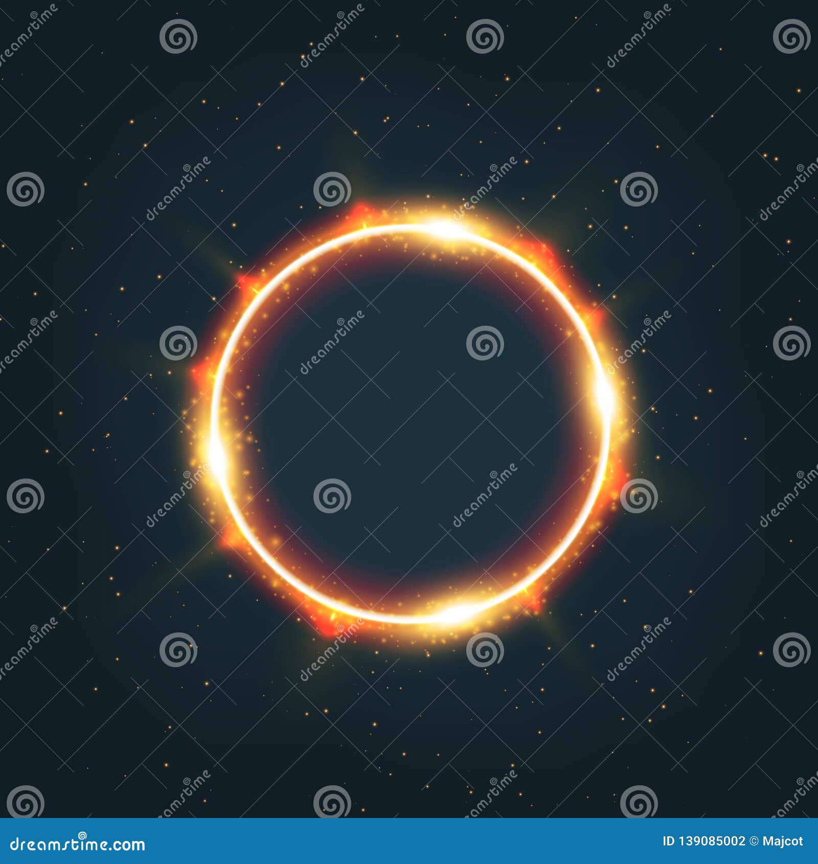 Magic Gold Circle Light Effect Stock Vector - Illustration of glitter ...