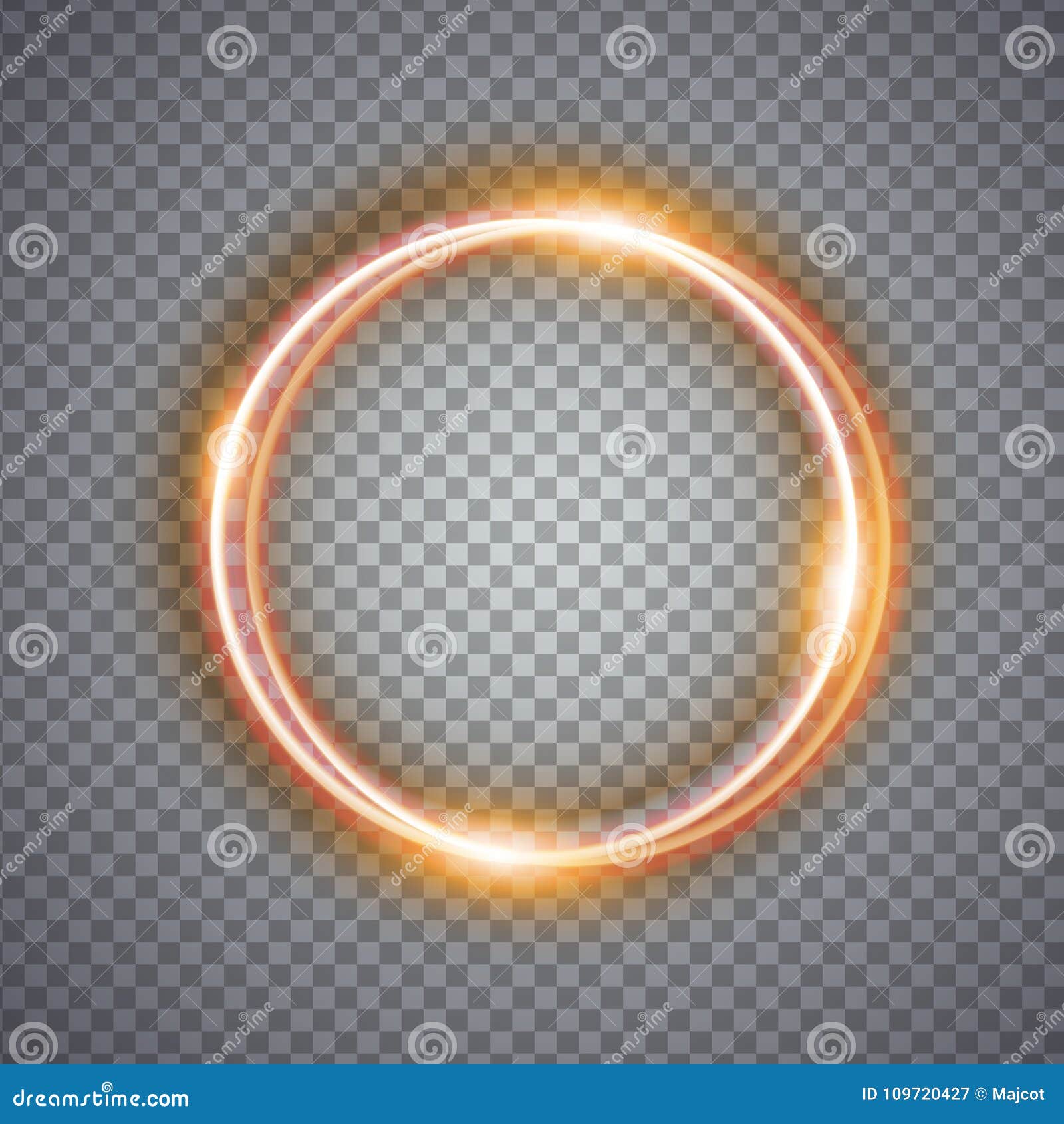 Magic Gold Circle Light Effect. Illustration Isolated on Background ...