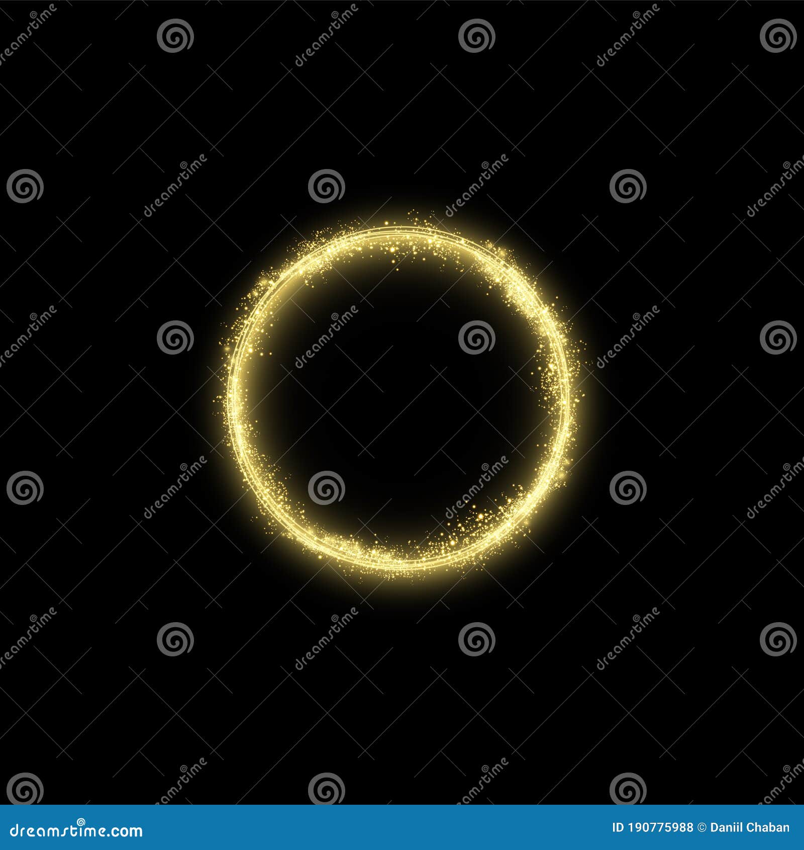 Magic Gold Circle Light Effect. Illustration Isolated on Background ...
