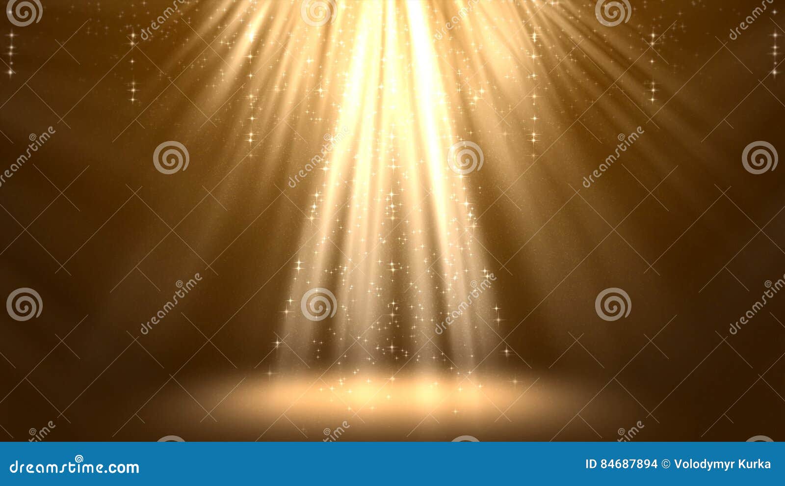 Magic Gold Light Rays with Particles Animation Background. Stock ...