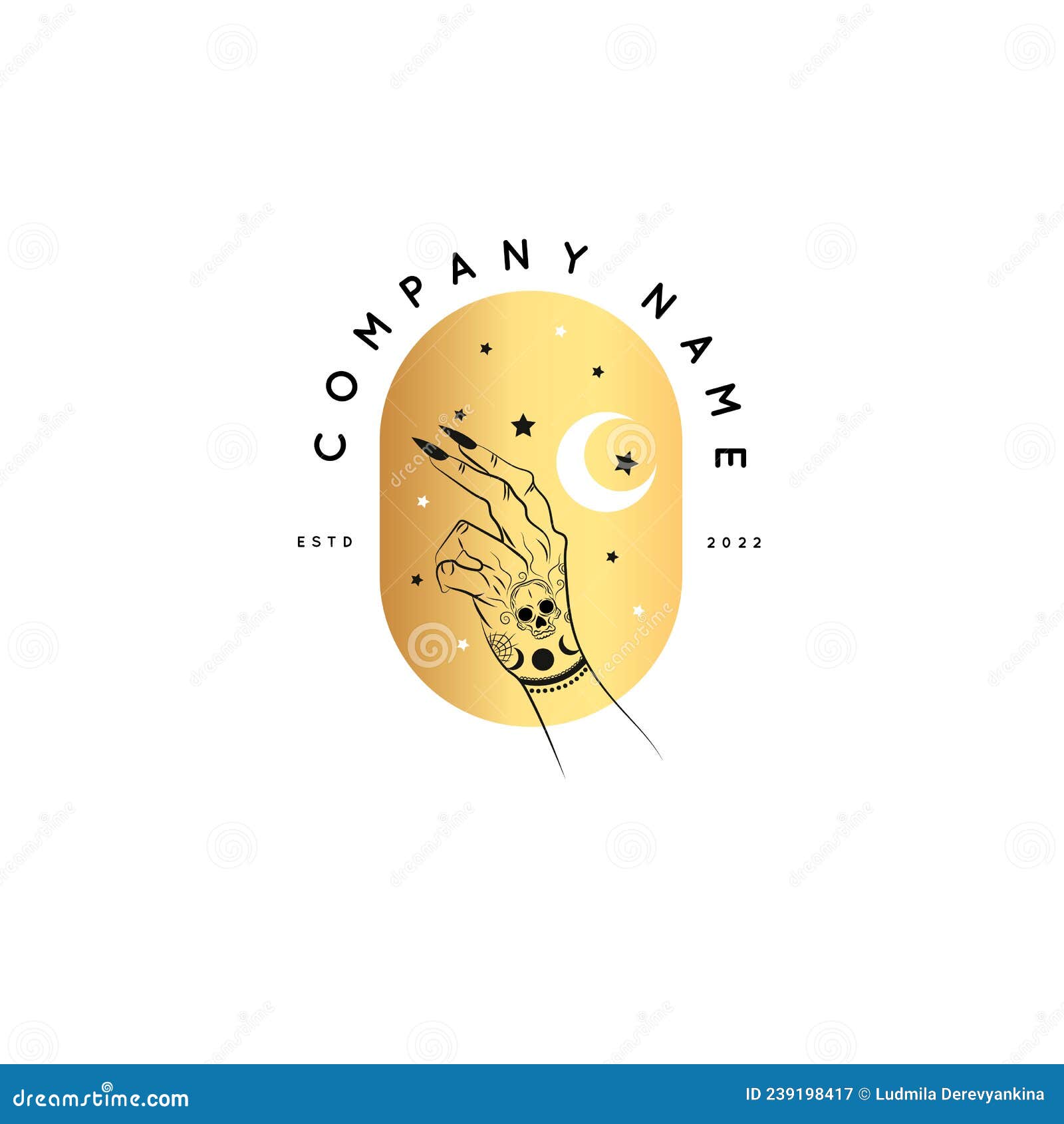 Magic Gold Logo. Mystical Composition. Boho Style and Esoteric. Stock ...