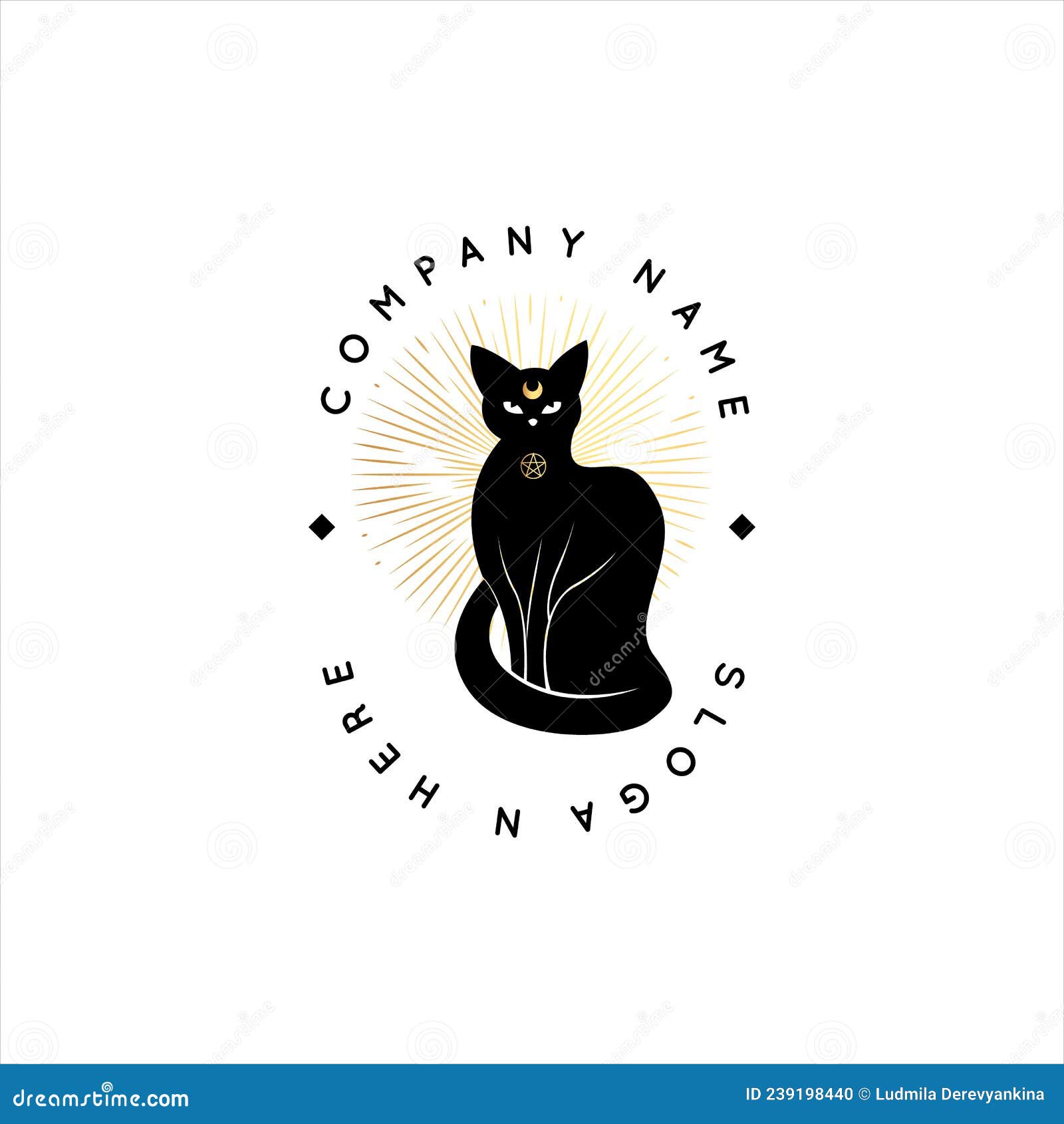 Magic Gold Logo. Mystical Composition. Boho Style and Esoteric. Stock ...