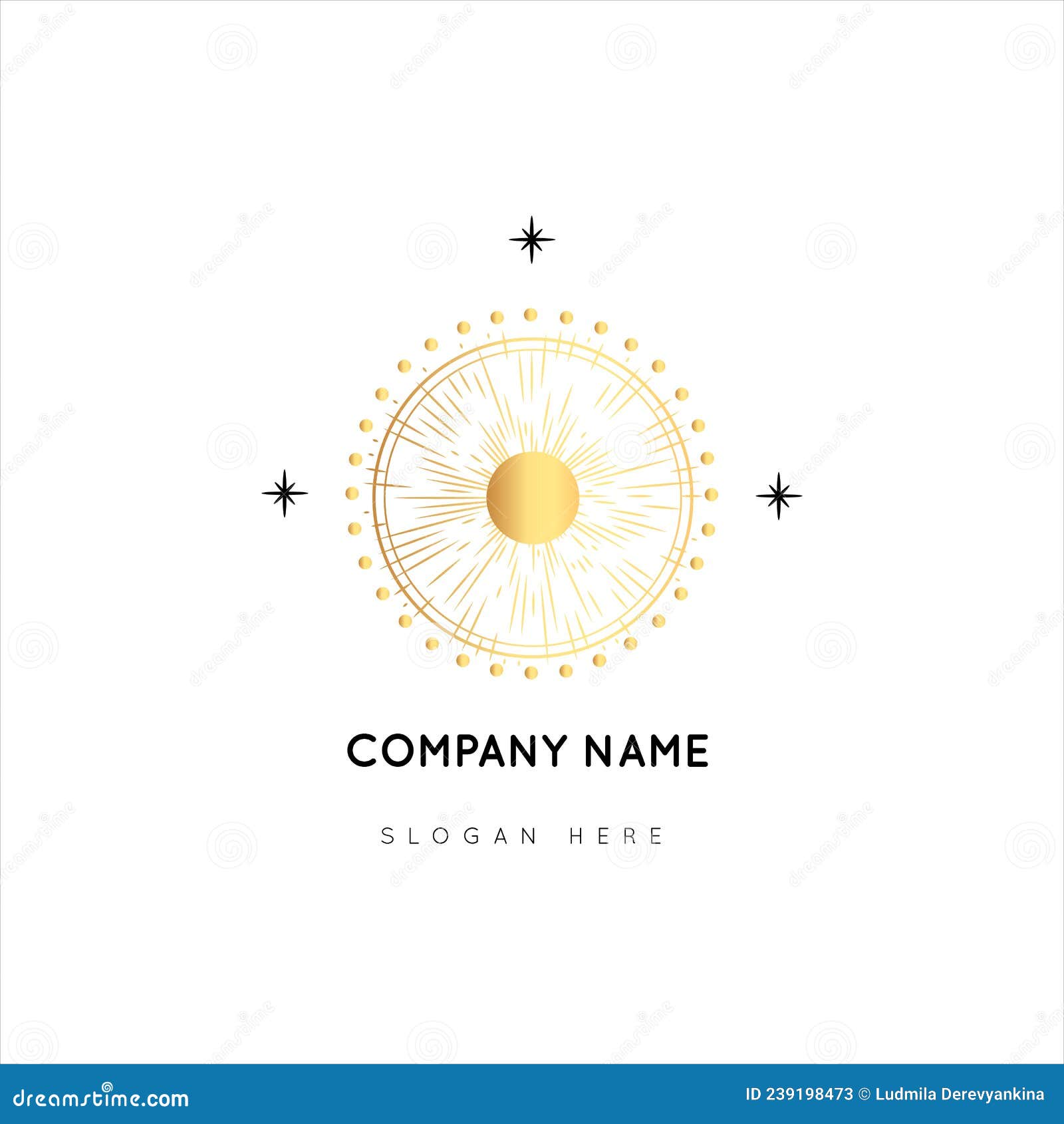 Magic Gold Logo. Mystical Composition. Boho Style and Esoteric. Stock ...