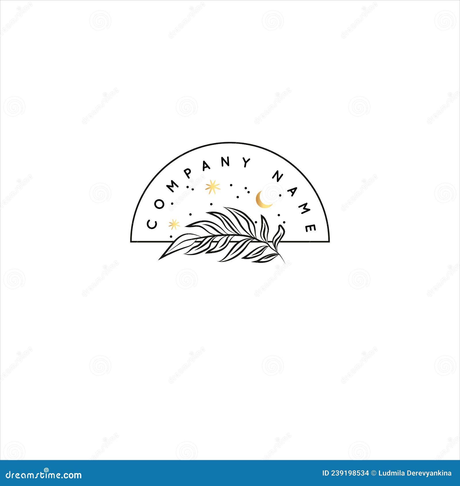 Magic Gold Logo. Mystical Composition. Boho Style and Esoteric. Stock ...