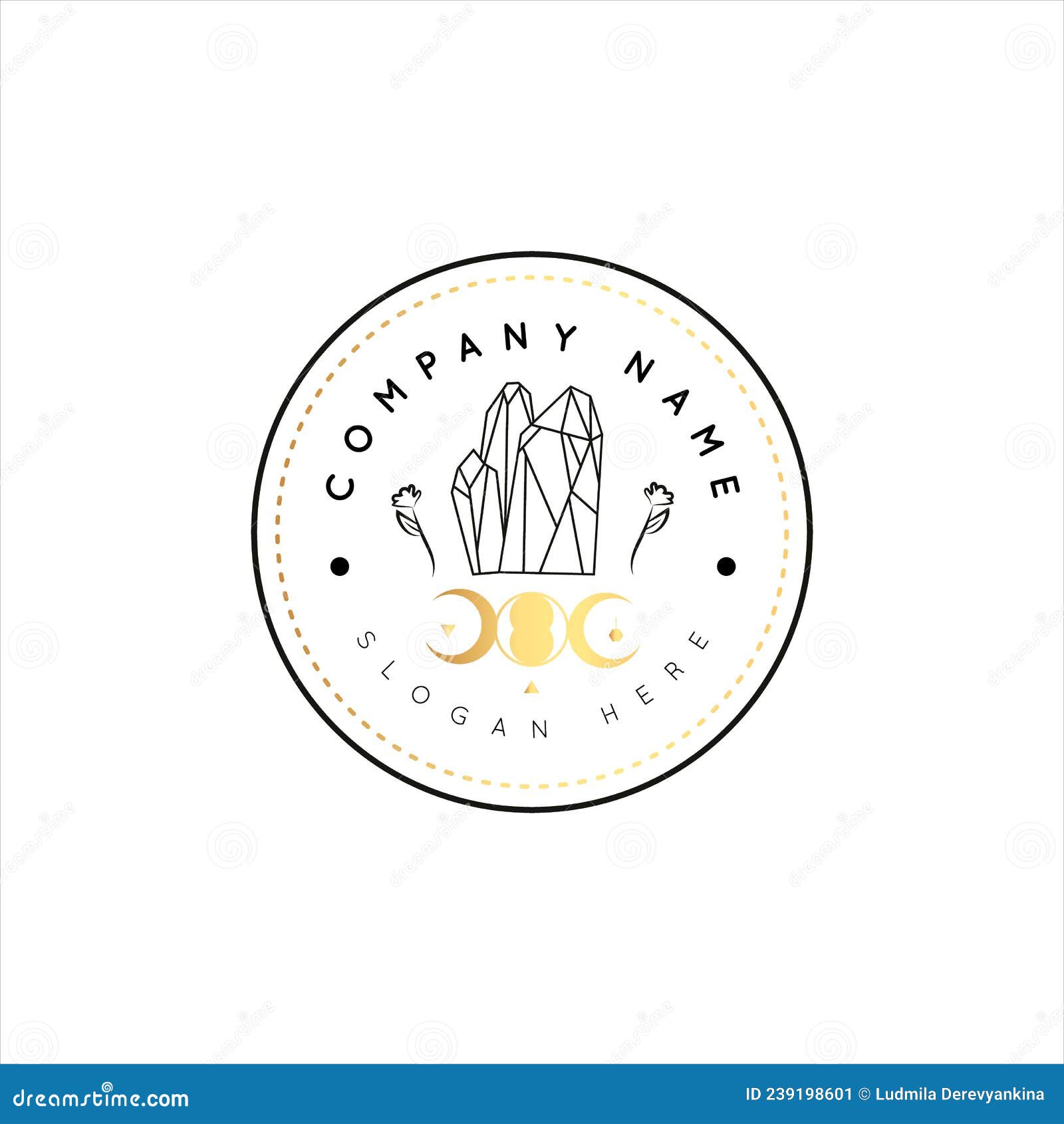 Magic Gold Logo. Mystical Composition. Boho Style and Esoteric. Stock ...