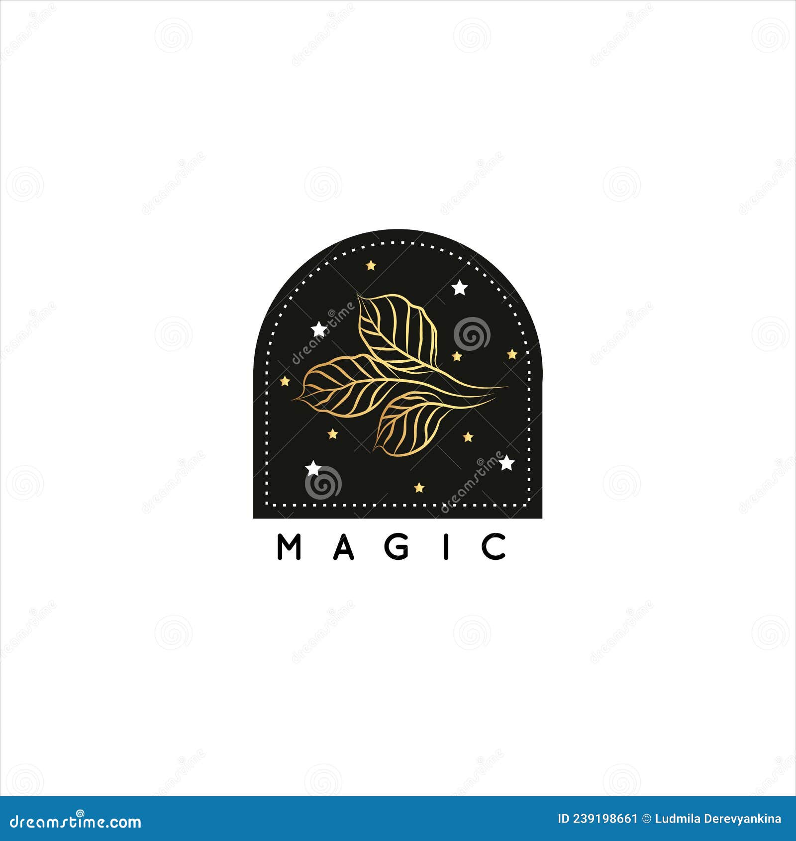 Magic Gold Logo. Mystical Composition. Boho Style and Esoteric. Stock ...