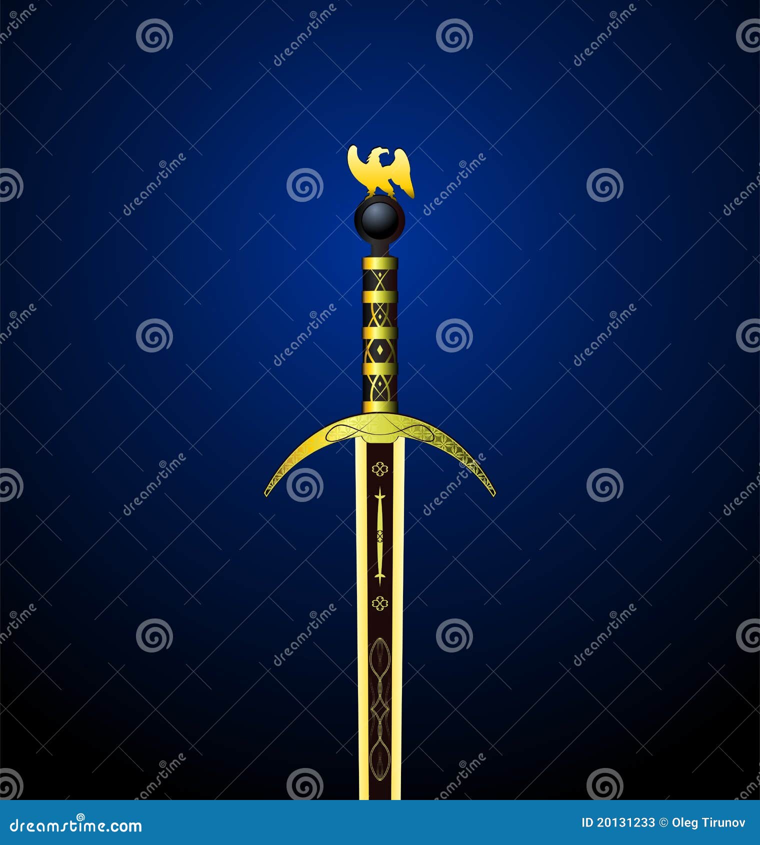 Magic Gold Sword With An Eagle On A Hilt Picture. Image: 20131233