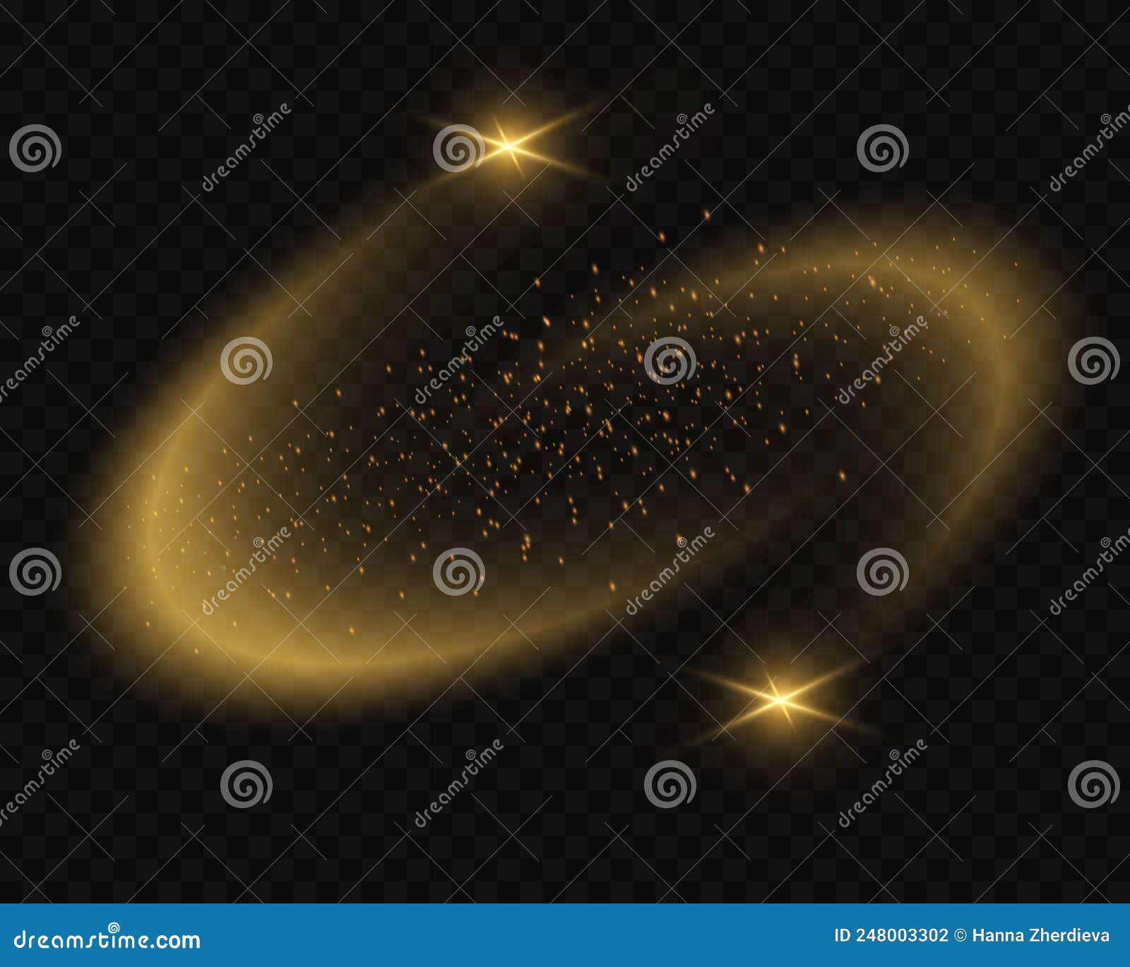 Magic Golden Circle Light Effect, with Bright Star and Dust Explosion ...