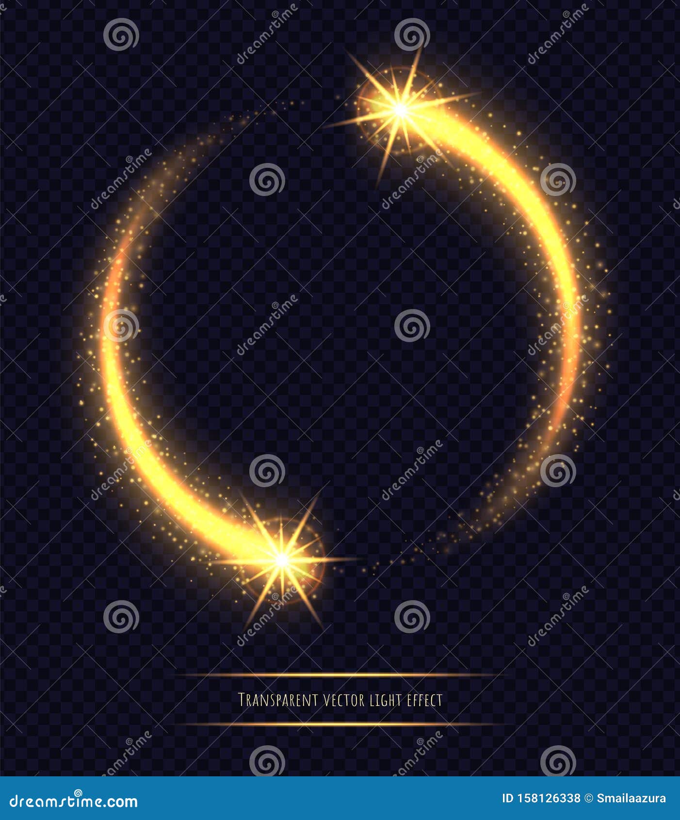 Magic Golden Circle Light Effect Isolated on Transparent Background ...