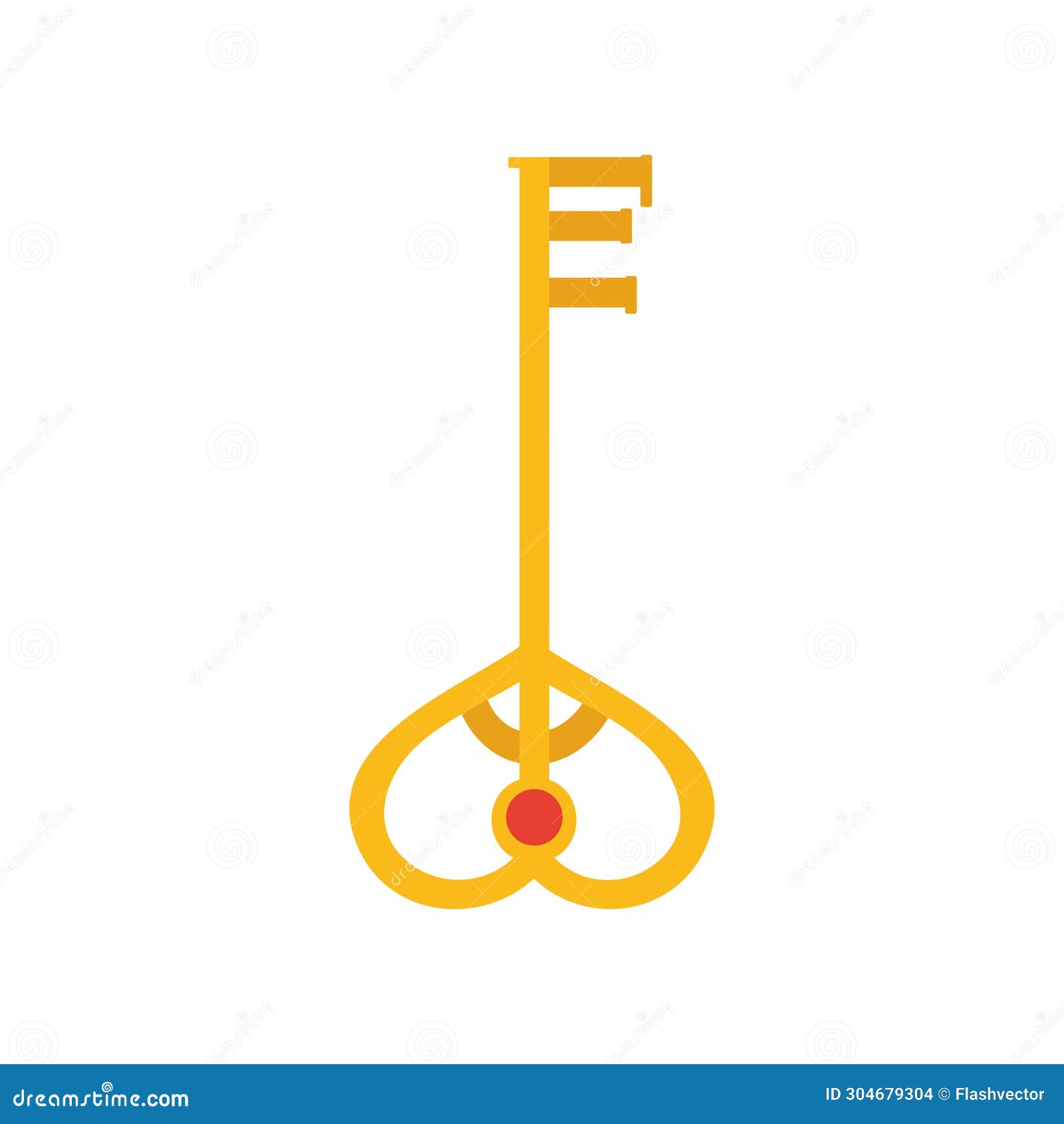 Magic golden key stock illustration. Illustration of metal - 304679304
