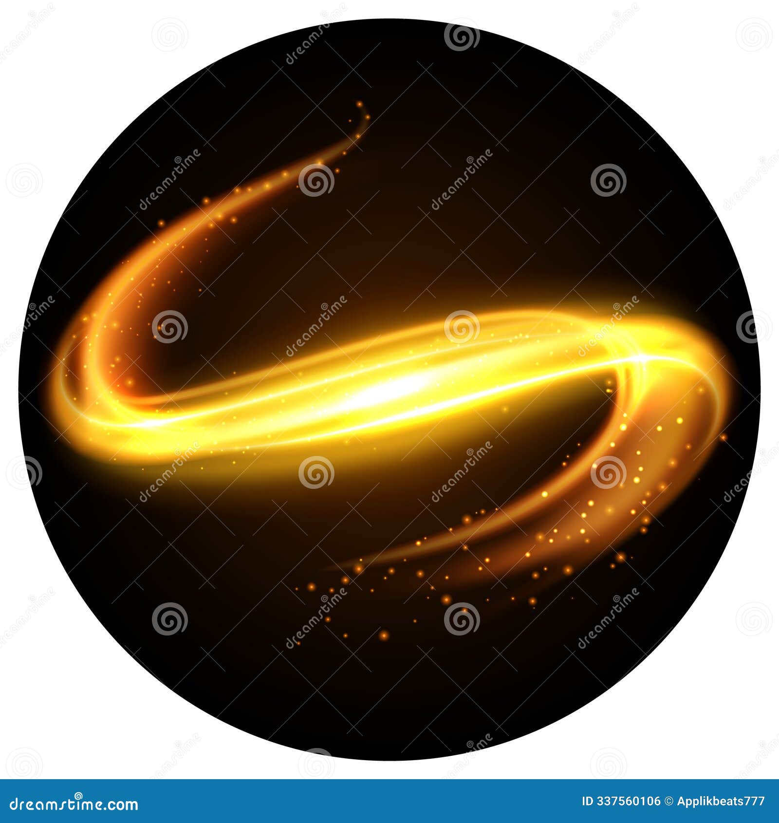Magic Golden Particle Flow Effect. Glowing Sparkle Stock Vector ...