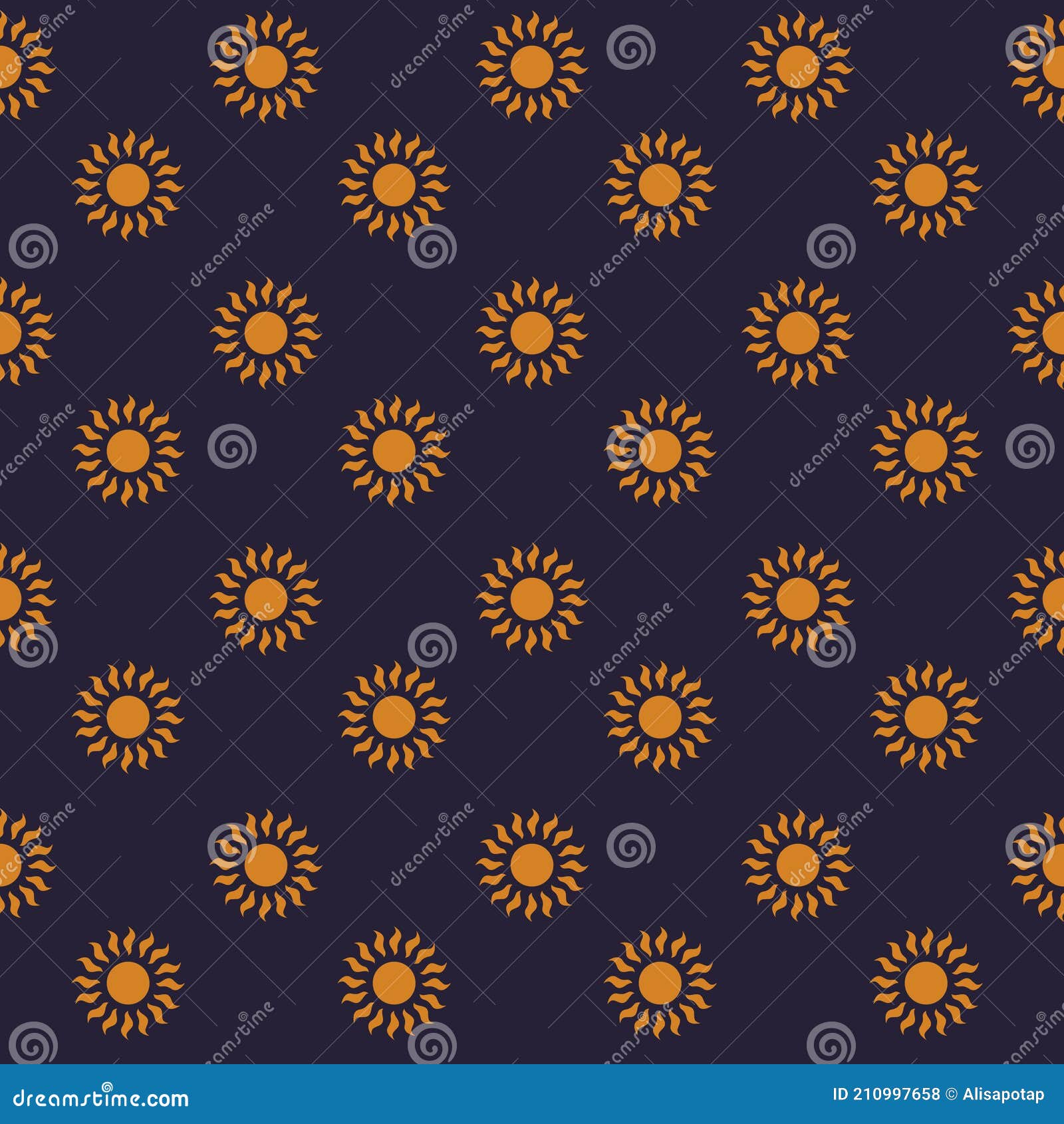 Magic Golden Sun Seamless Pattern Stock Vector - Illustration of ...