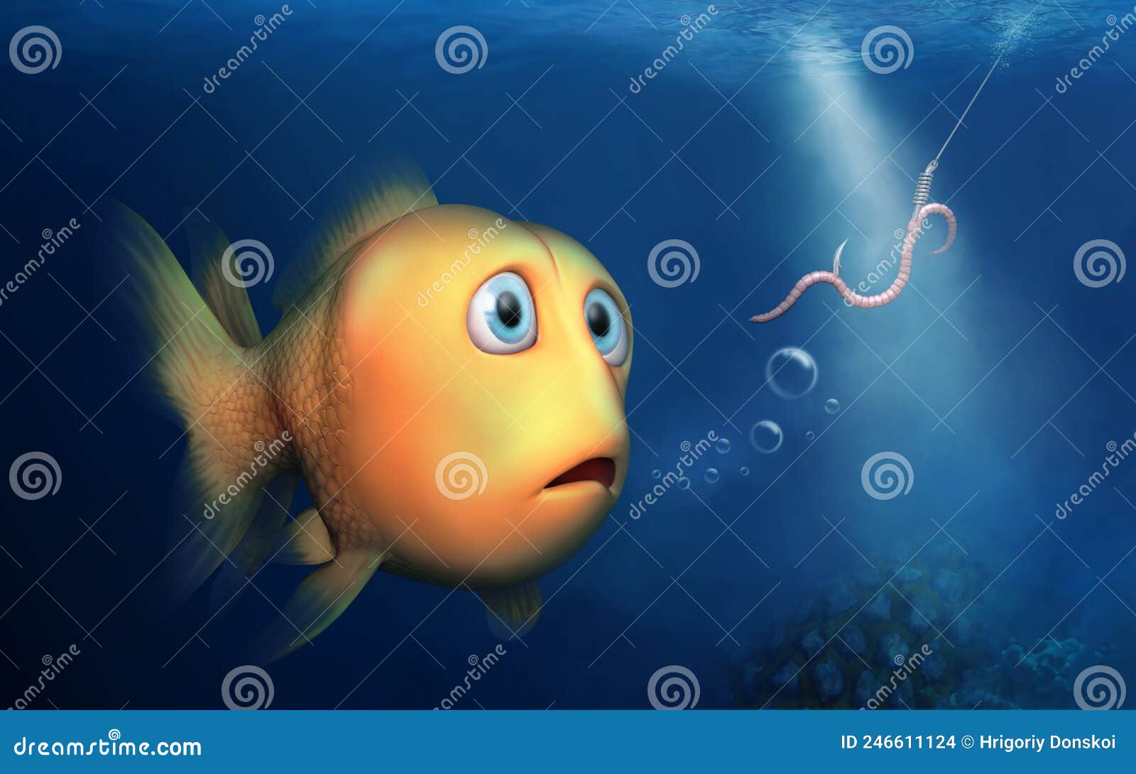 Magic Goldfish stock illustration. Illustration of underwater - 246611124