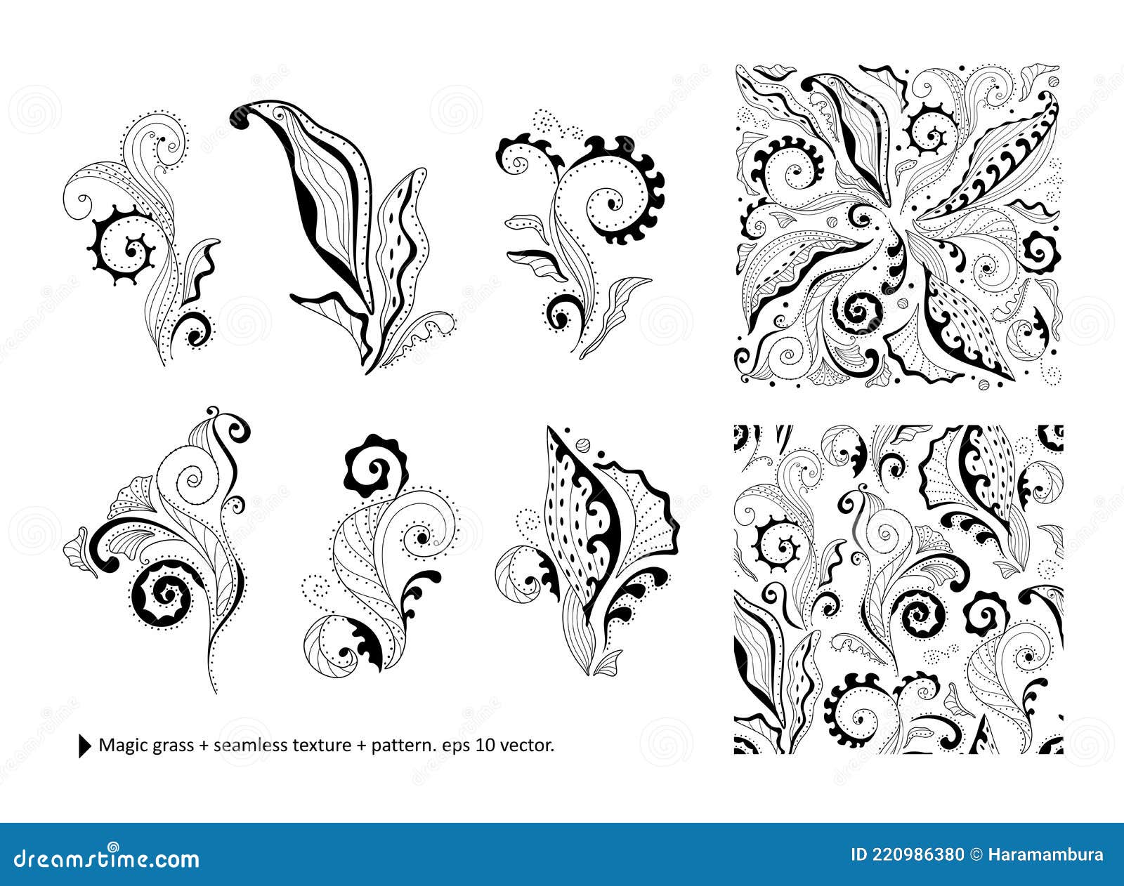 Magic Grass + Seamless Texture + Pattern Stock Vector - Illustration of ...