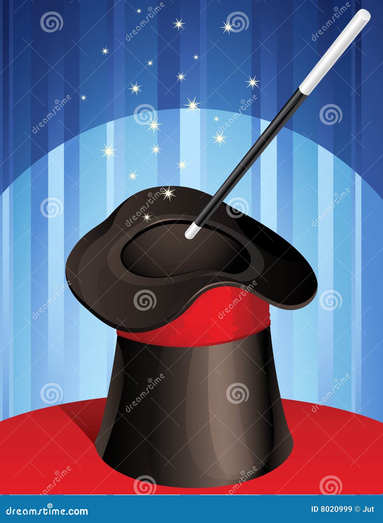 Magic hat stock vector. Illustration of wand, magical - 8020999