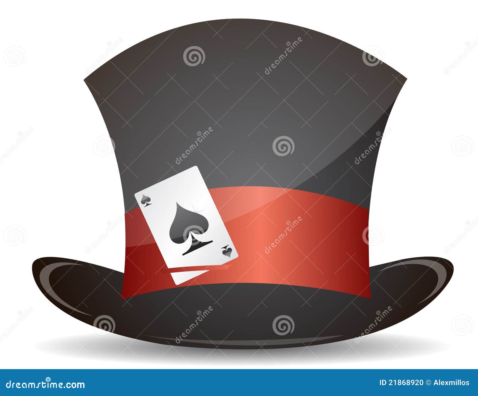 Magic Hat and Ace Card Illustration Stock Vector - Illustration of myth ...
