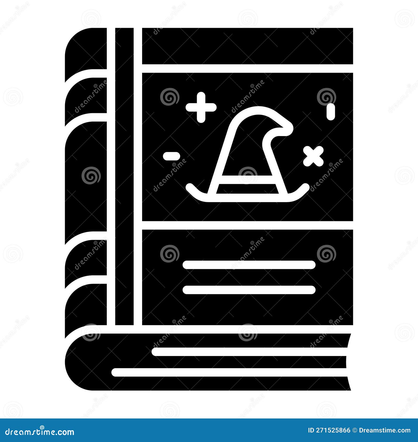 Magic Hat on Book Showing Concept of Magic Book Stock Illustration ...