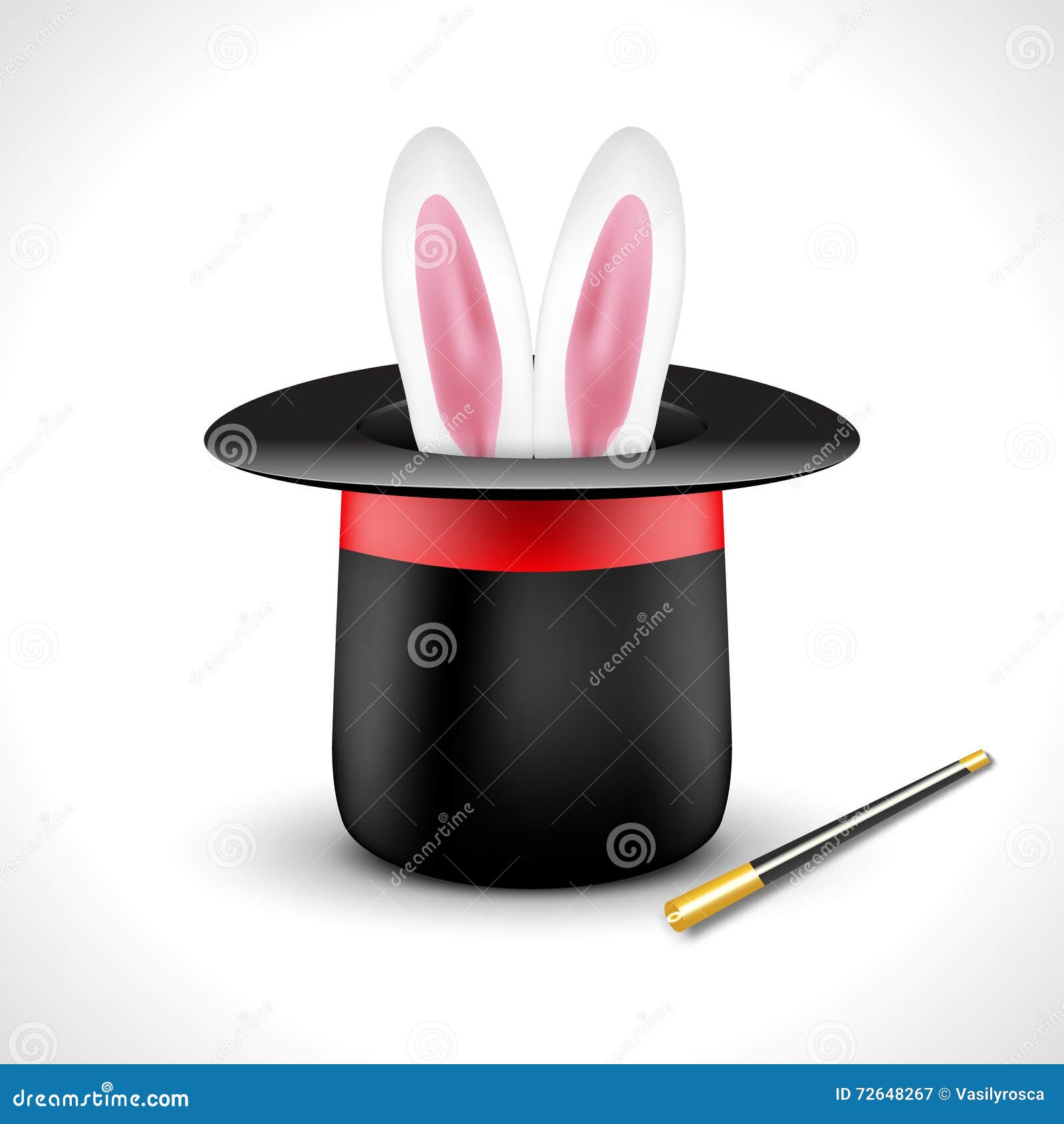Magic Hat with Bunny Rabbit Ears. Magic Show Perfomance Design Poster ...