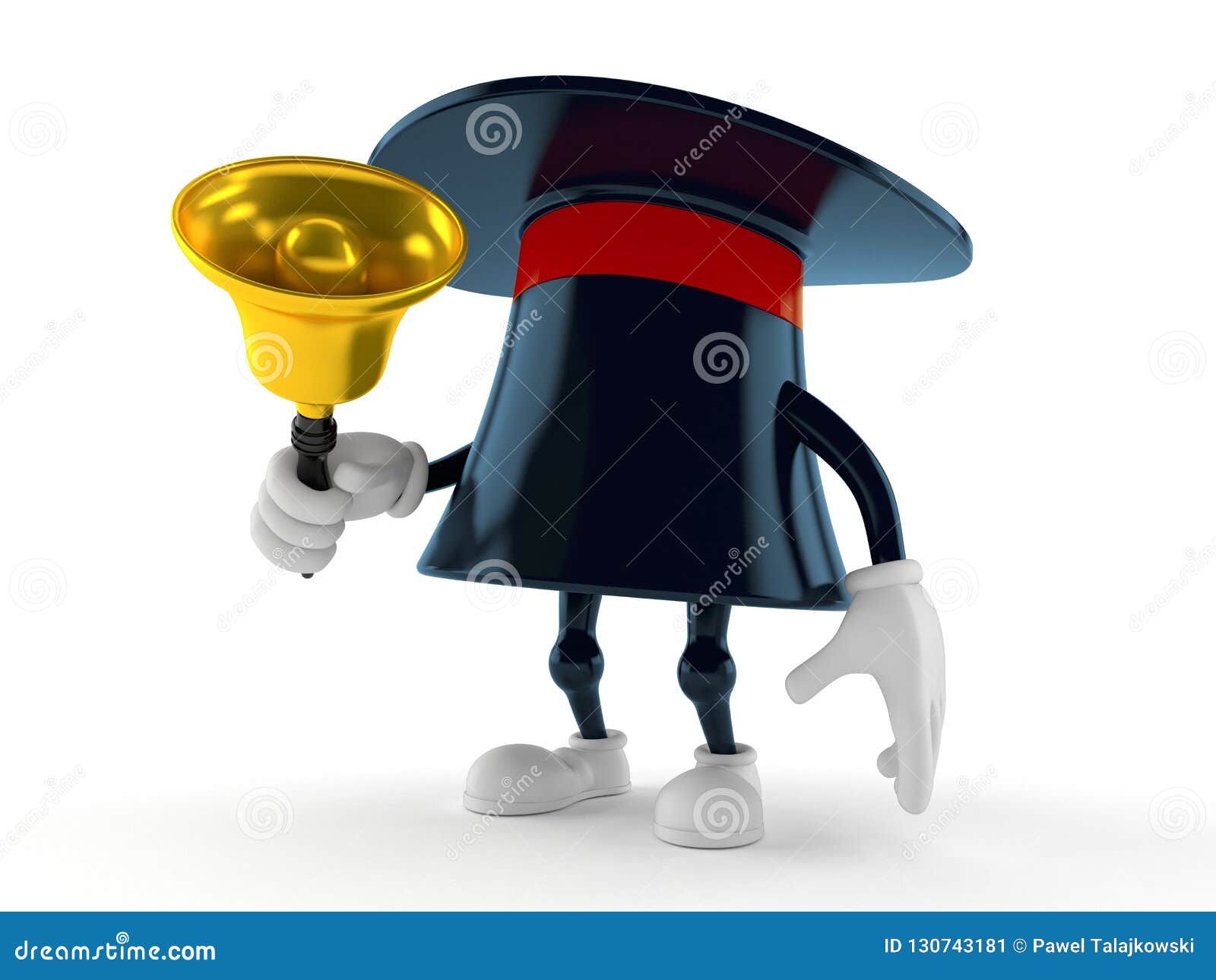 Magic Hat Character Ringing a Hand Bell Stock Illustration ...