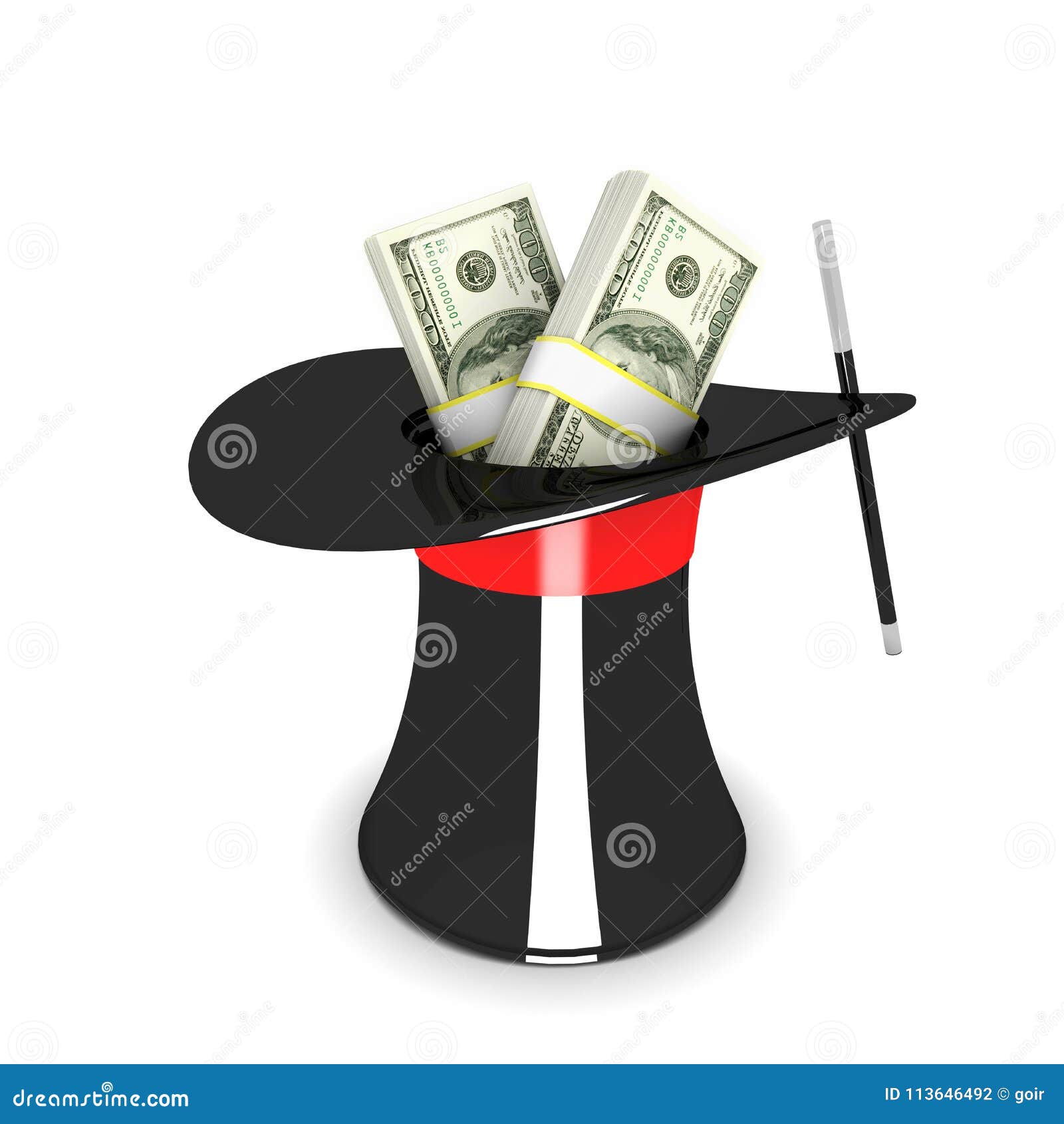 Magic hat and dollars stock illustration. Illustration of banking ...