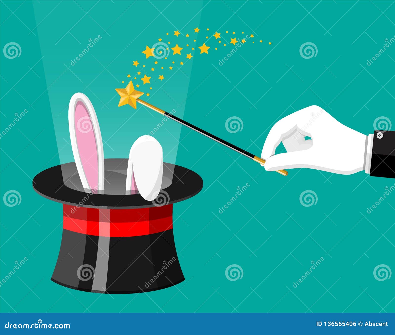 Wizard With Wand Breaking Through Background Vector Illustration ...