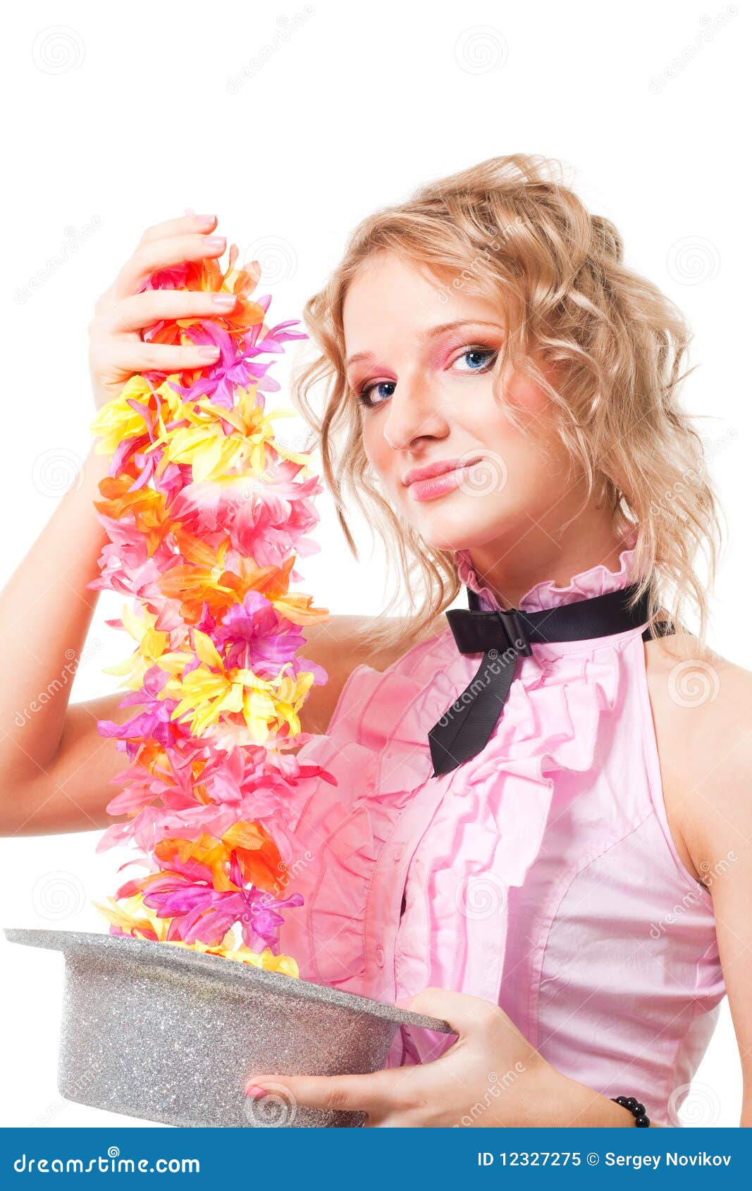 Magic with hat and flowers stock image. Image of flowers - 12327275