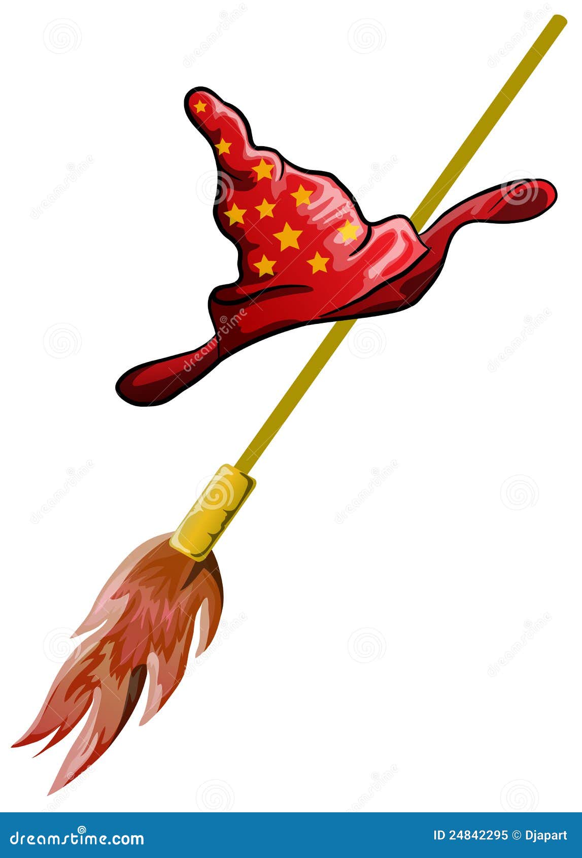 Magic Hat and Flying Broomsticks Stock Vector - Illustration of ...