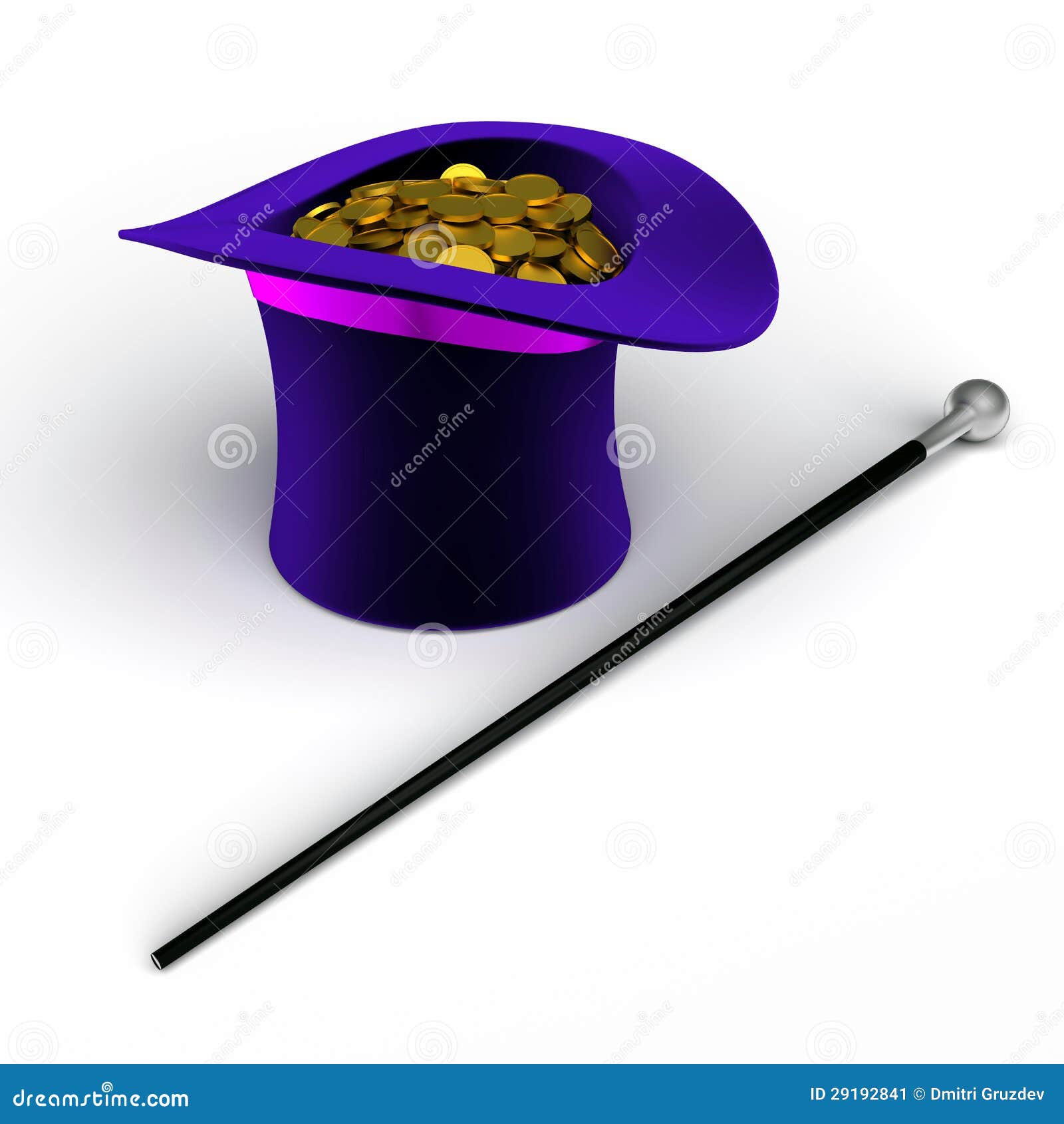 Magic hat full fo gold stock illustration. Illustration of money - 29192841